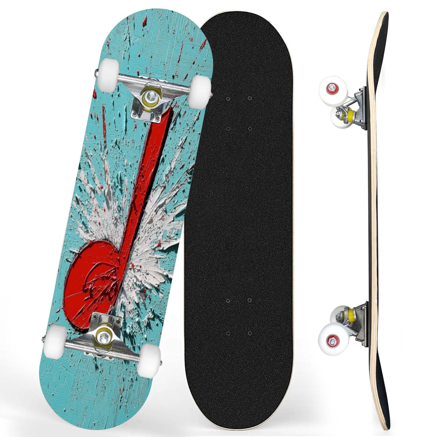 Complete Skateboards for Beginners,7 Layer Canadian Maple Double Kick ...