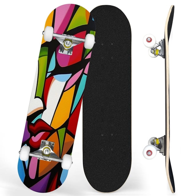 Complete Skateboards for Beginners,7 Layer Canadian Maple Double Kick ...