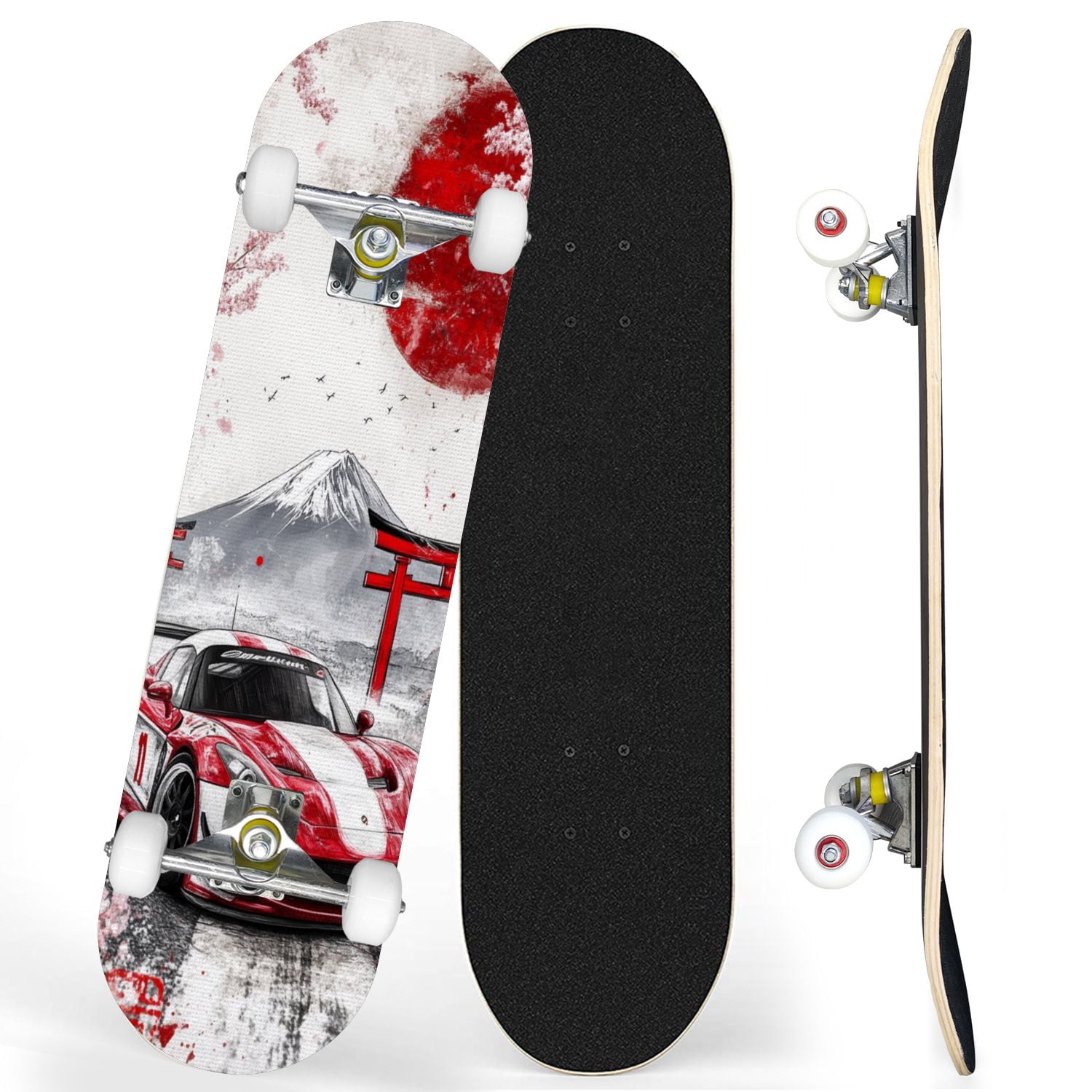 Complete Skateboards for Beginners,7 Layer Canadian Maple Double Kick ...
