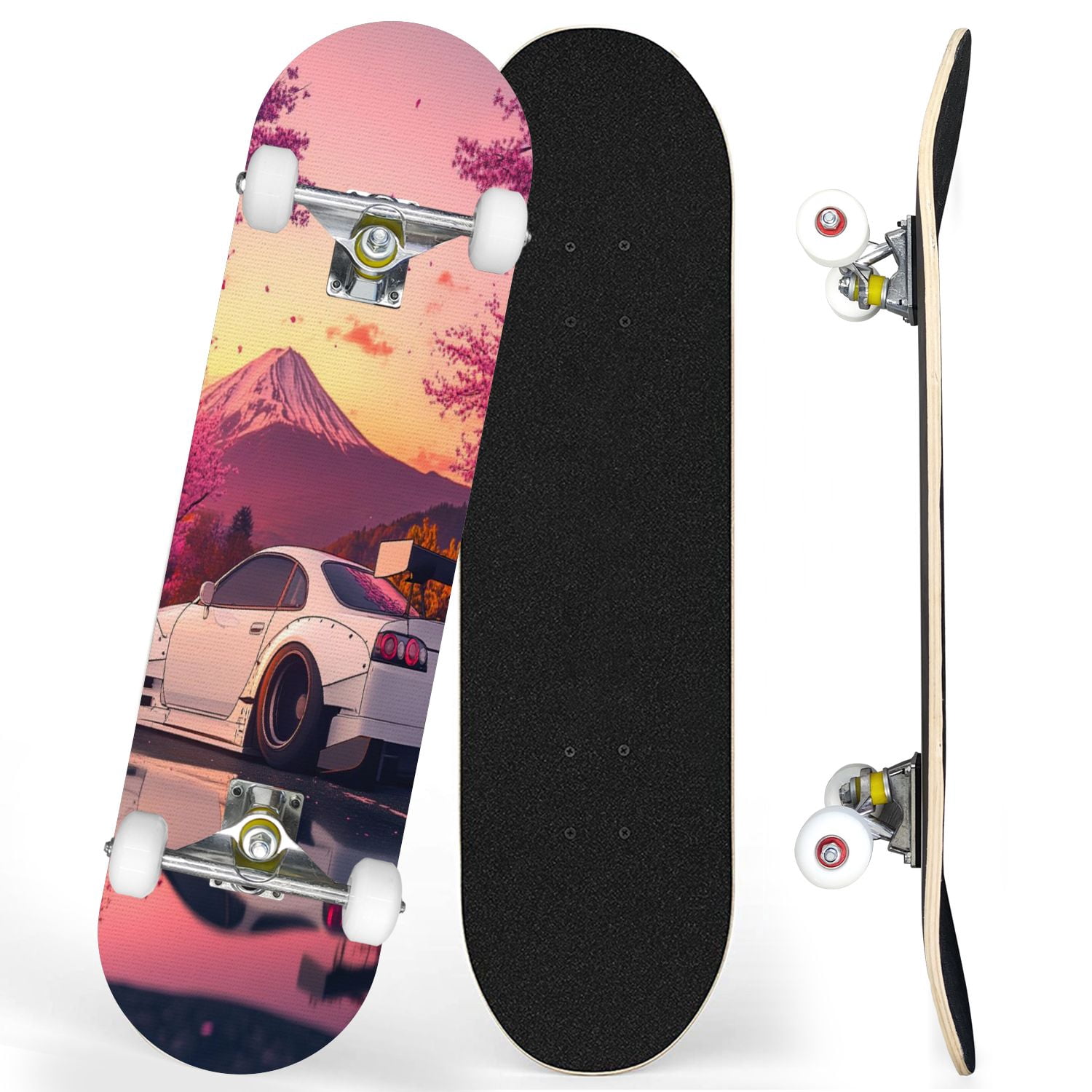 Complete Skateboards for Beginners,7 Layer Canadian Maple Double Kick ...