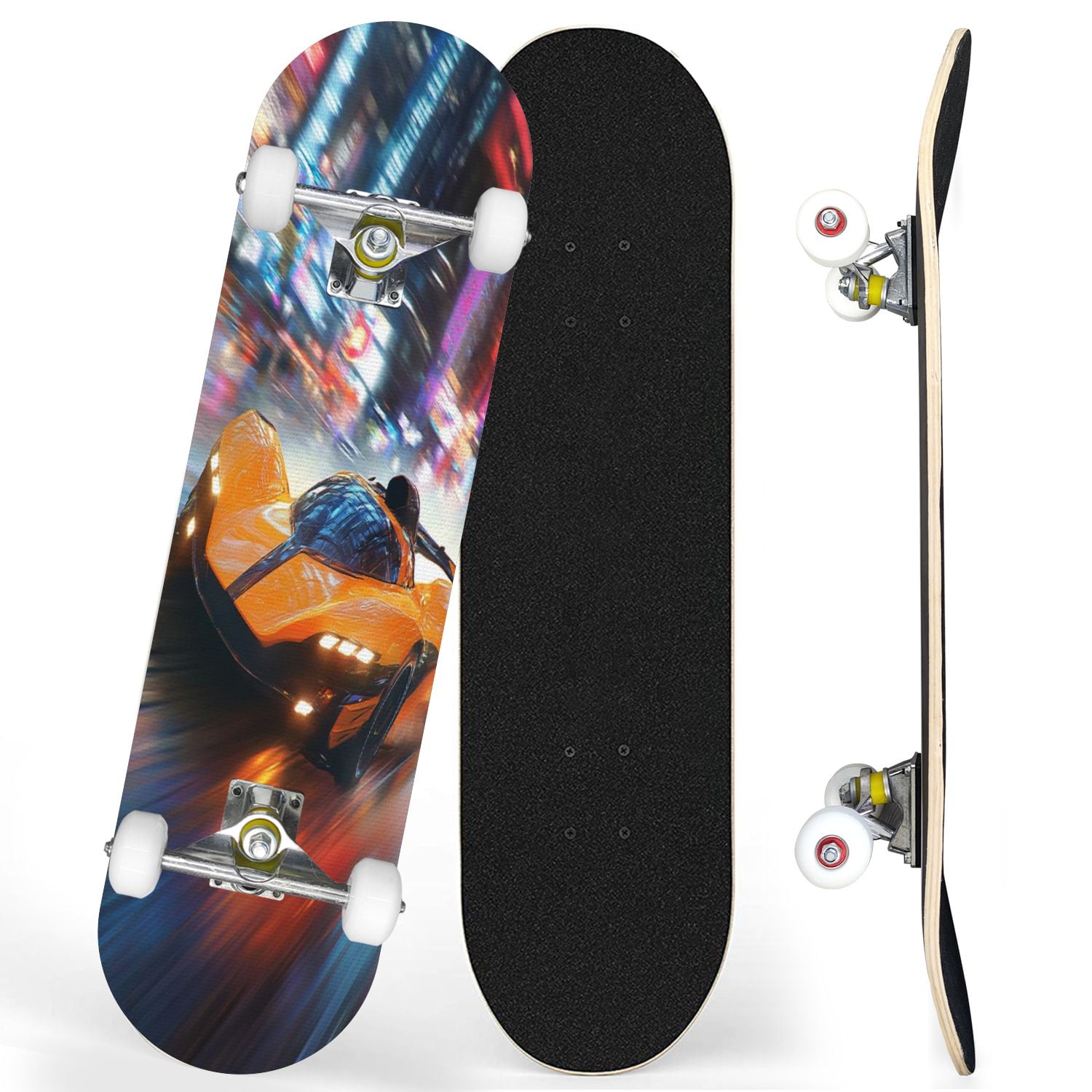 Complete Skateboards for Beginners,7 Layer Canadian Maple Double Kick ...