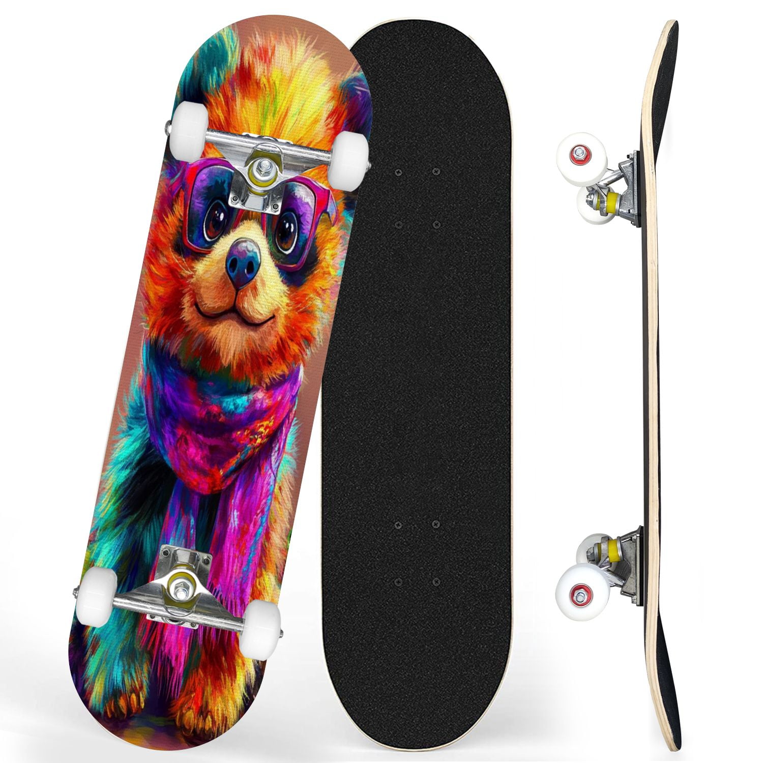 Complete Skateboards for Beginners,7 Layer Canadian Maple Double Kick ...