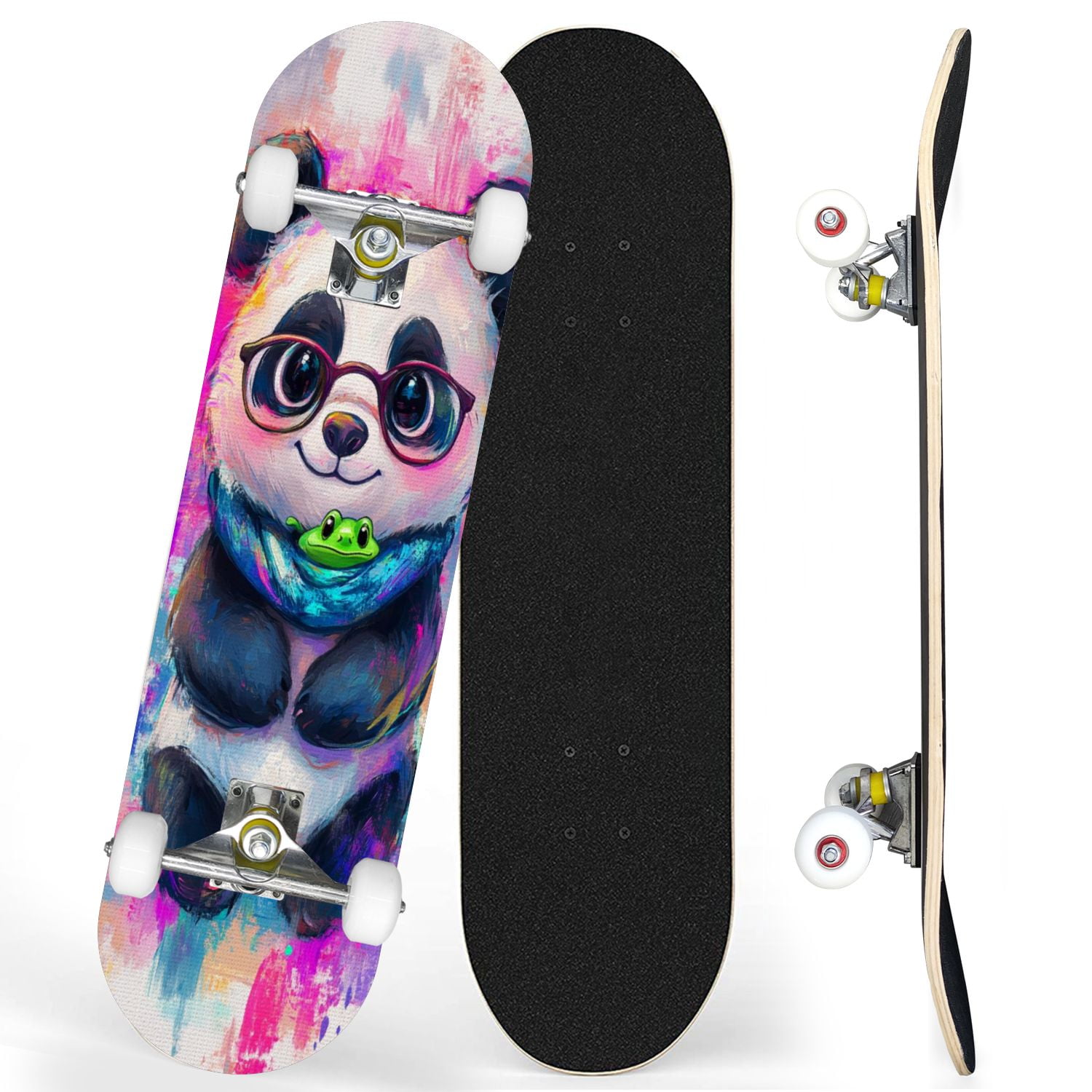 Complete Skateboards for Beginners,7 Layer Canadian Maple Double Kick ...