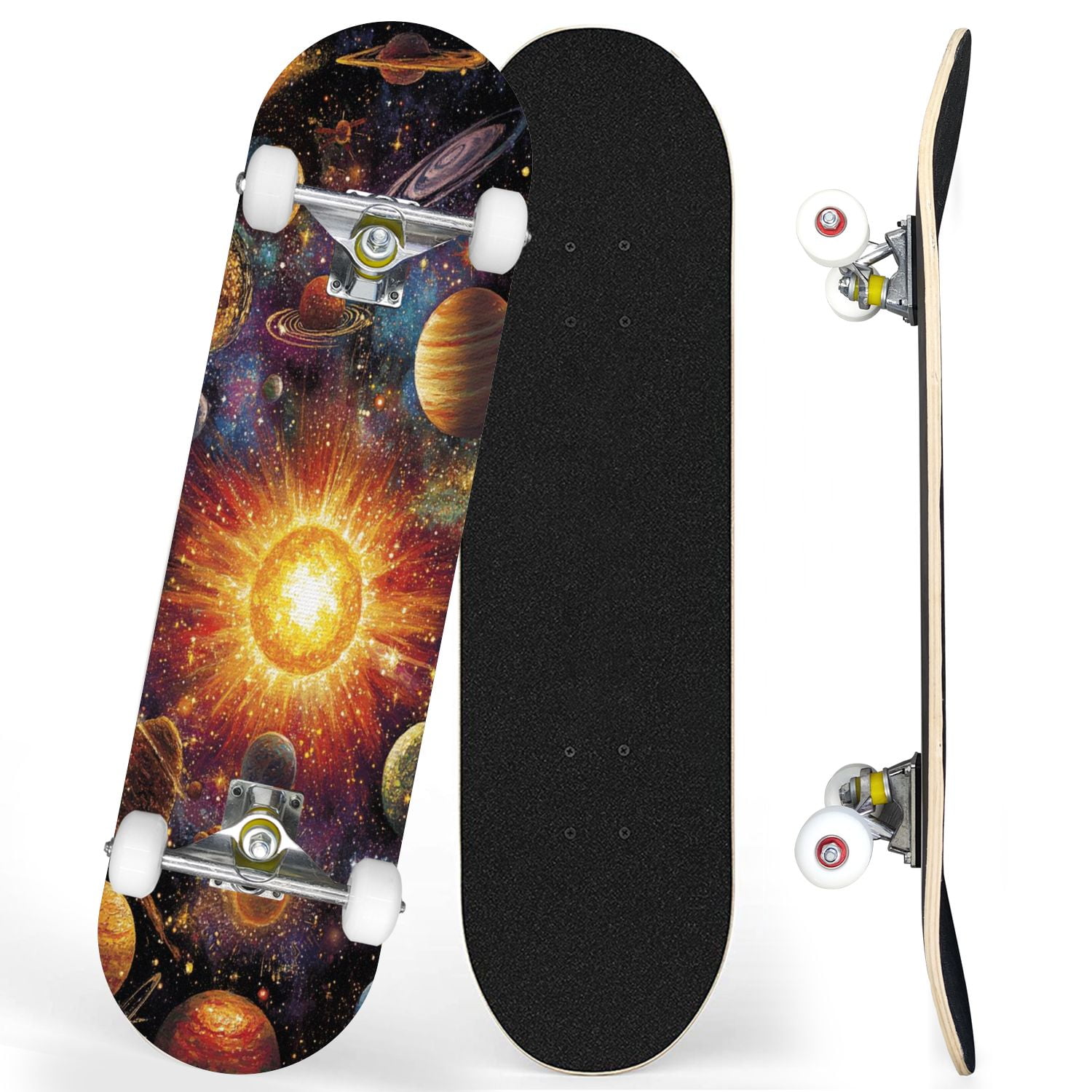 Complete Skateboards for Beginners,7 Layer Canadian Maple Double Kick ...