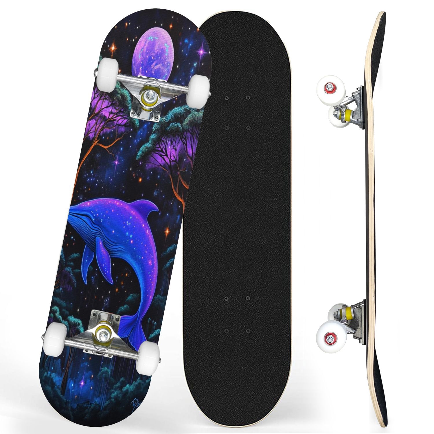 Complete Skateboards for Beginners,7 Layer Canadian Maple Double Kick ...