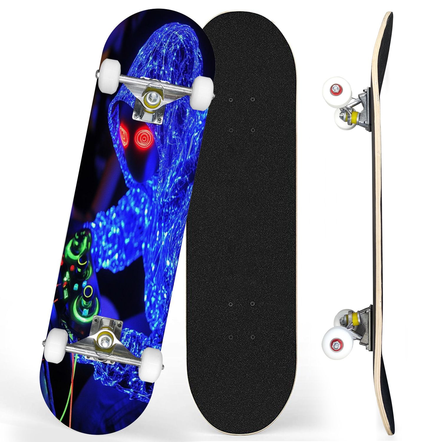Complete Skateboards for Beginners,7 Layer Canadian Maple Double Kick ...