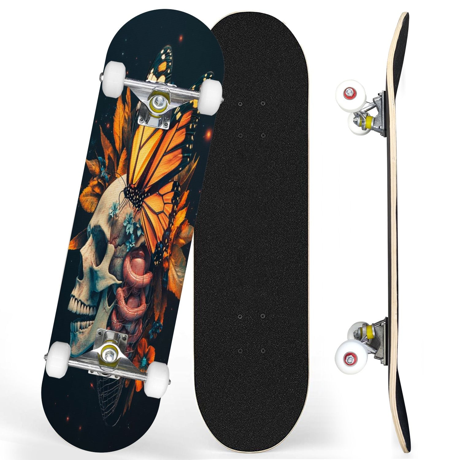 Complete Skateboards for Beginners,7 Layer Canadian Maple Double Kick ...