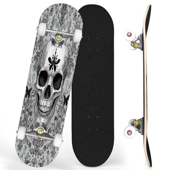 31'' Complete Skateboard 7 Layer Canadian Maple Double Kick Deck ...