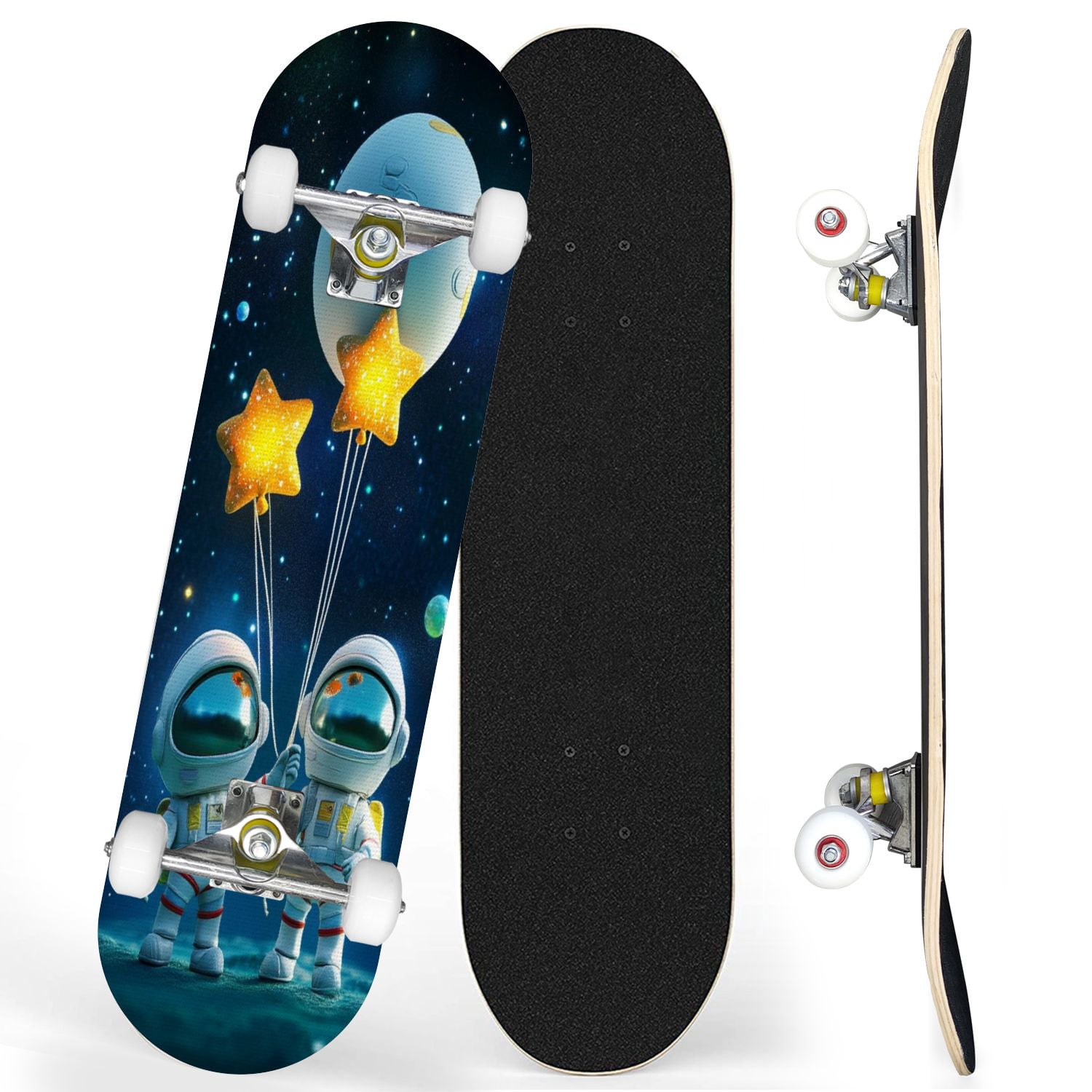 Complete Skateboards for Beginners,7 Layer Canadian Maple Double Kick ...