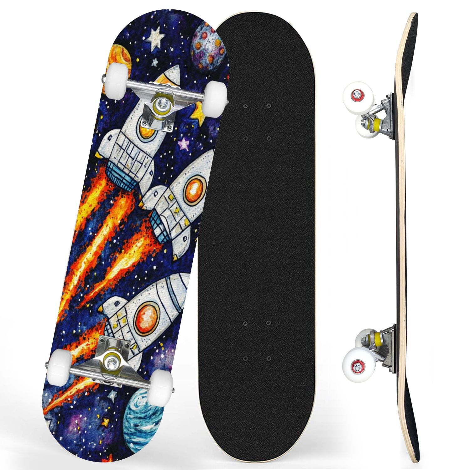 Complete Skateboards for Beginners,7 Layer Canadian Maple Double Kick ...
