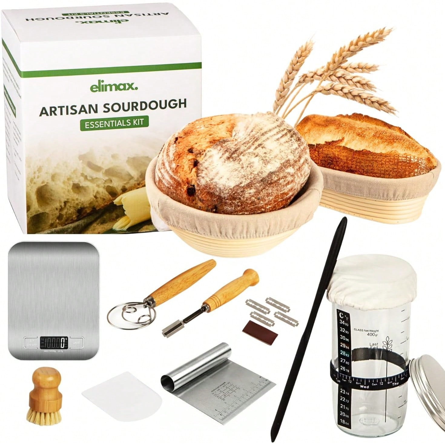 Complete Sourdough Starter Kit, Sourdough Bread Baking Supplies With ...