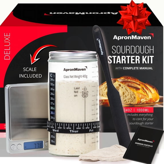 Complete Sourdough Starter Kit GGA1 - Glass Jar with More | Useful ...
