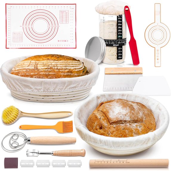 Complete Sourdough Starter Kit - Glass Sourdough Starter Jar with ...