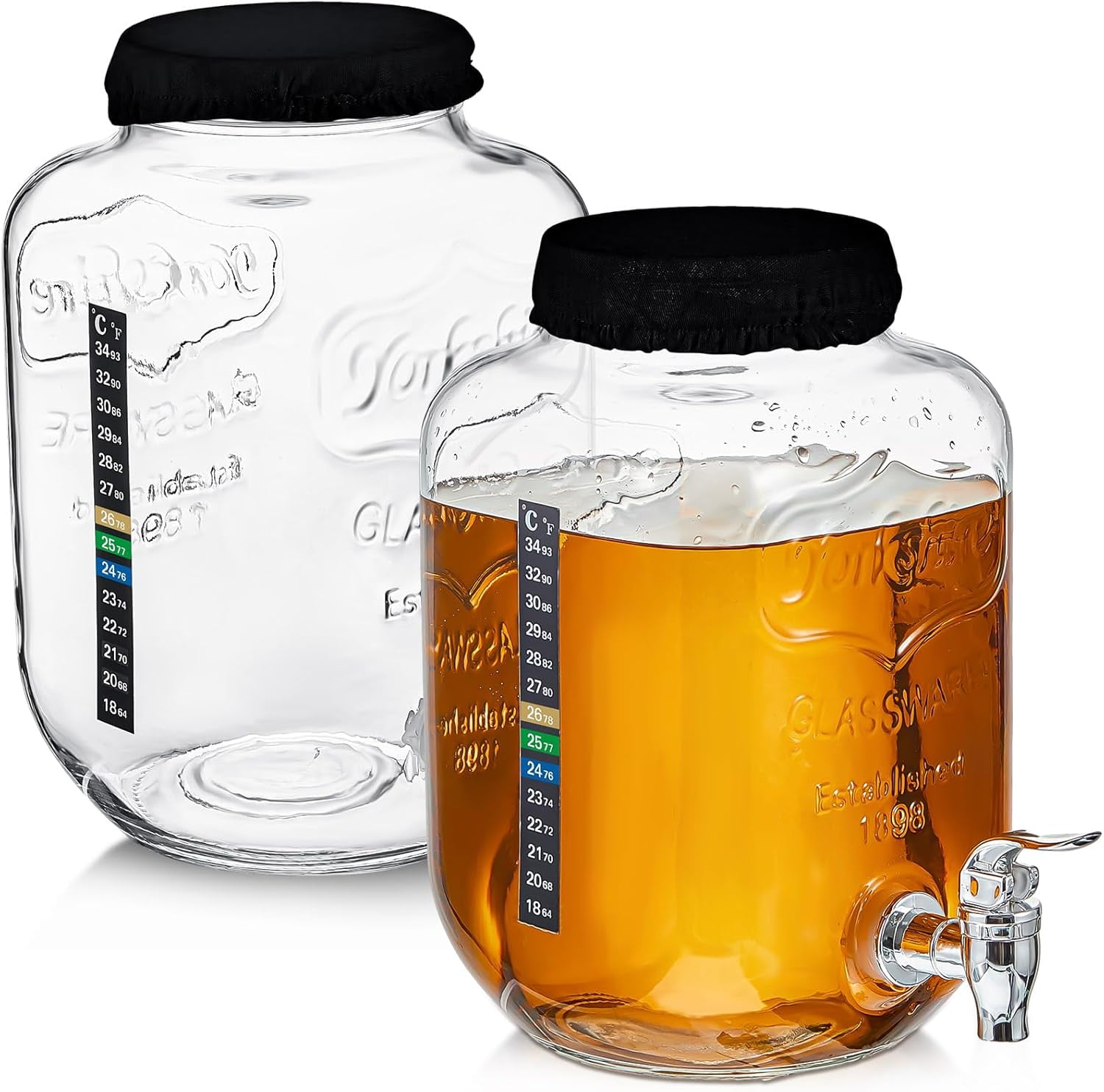 Complete Starter Kit Include 2 Glass Kombucha Jars with Dispensing ...