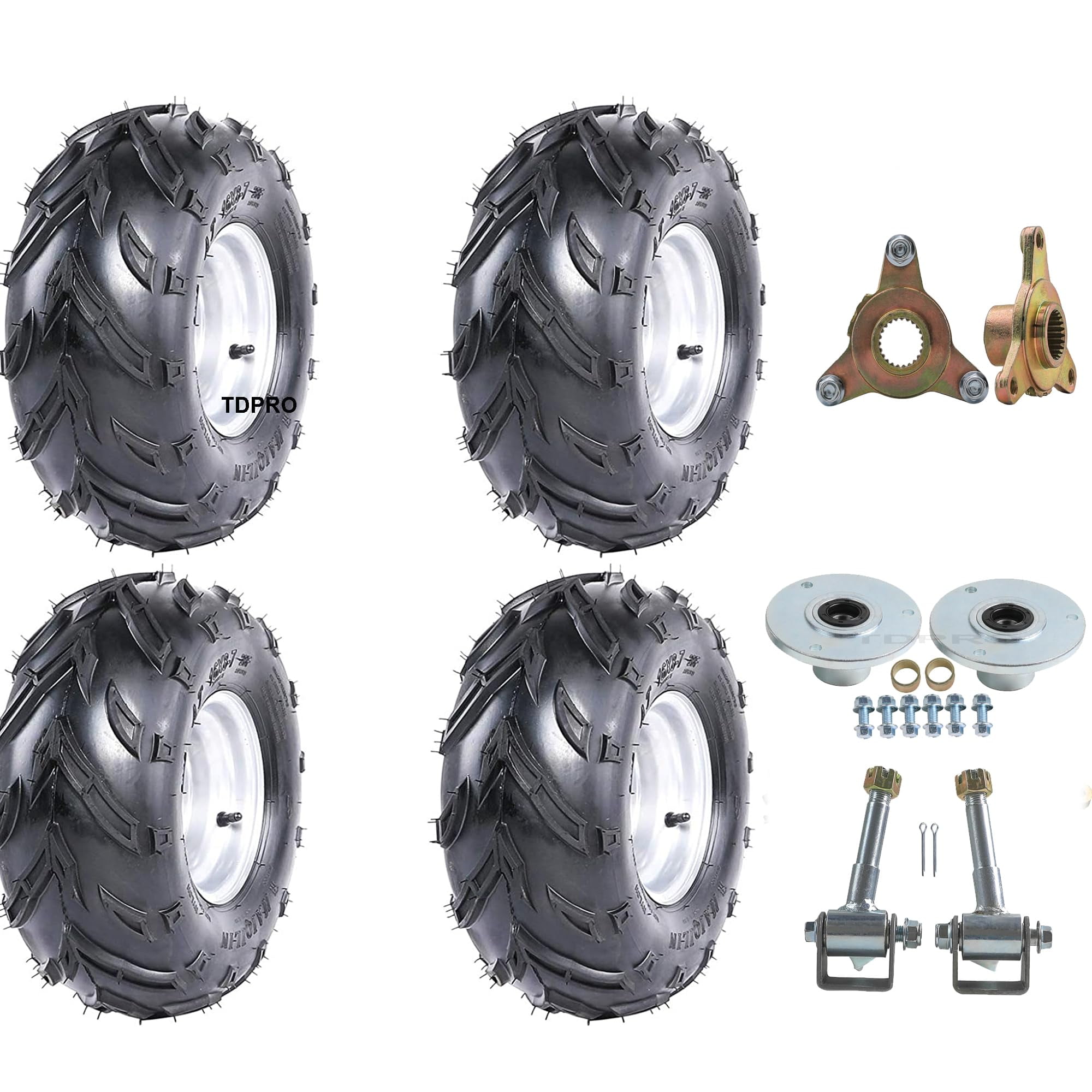 Complete Steering Knuckle with Wheel Hubs Assembly and ATV Go Kart Quad ...