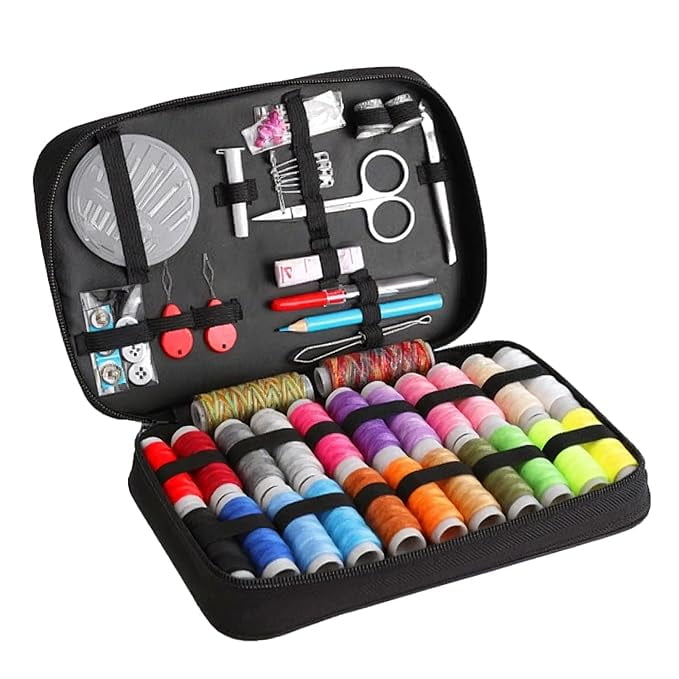 Complete Stitching Set for Home, Travel & Emergency | Includes Needles, Threads, Scissors ...