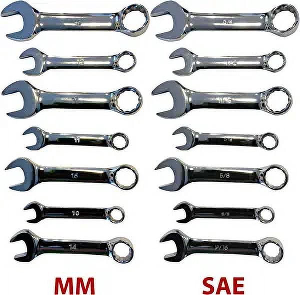 Complete Stubby Combination Wrench Set (SAE & MM) - Walmart.com