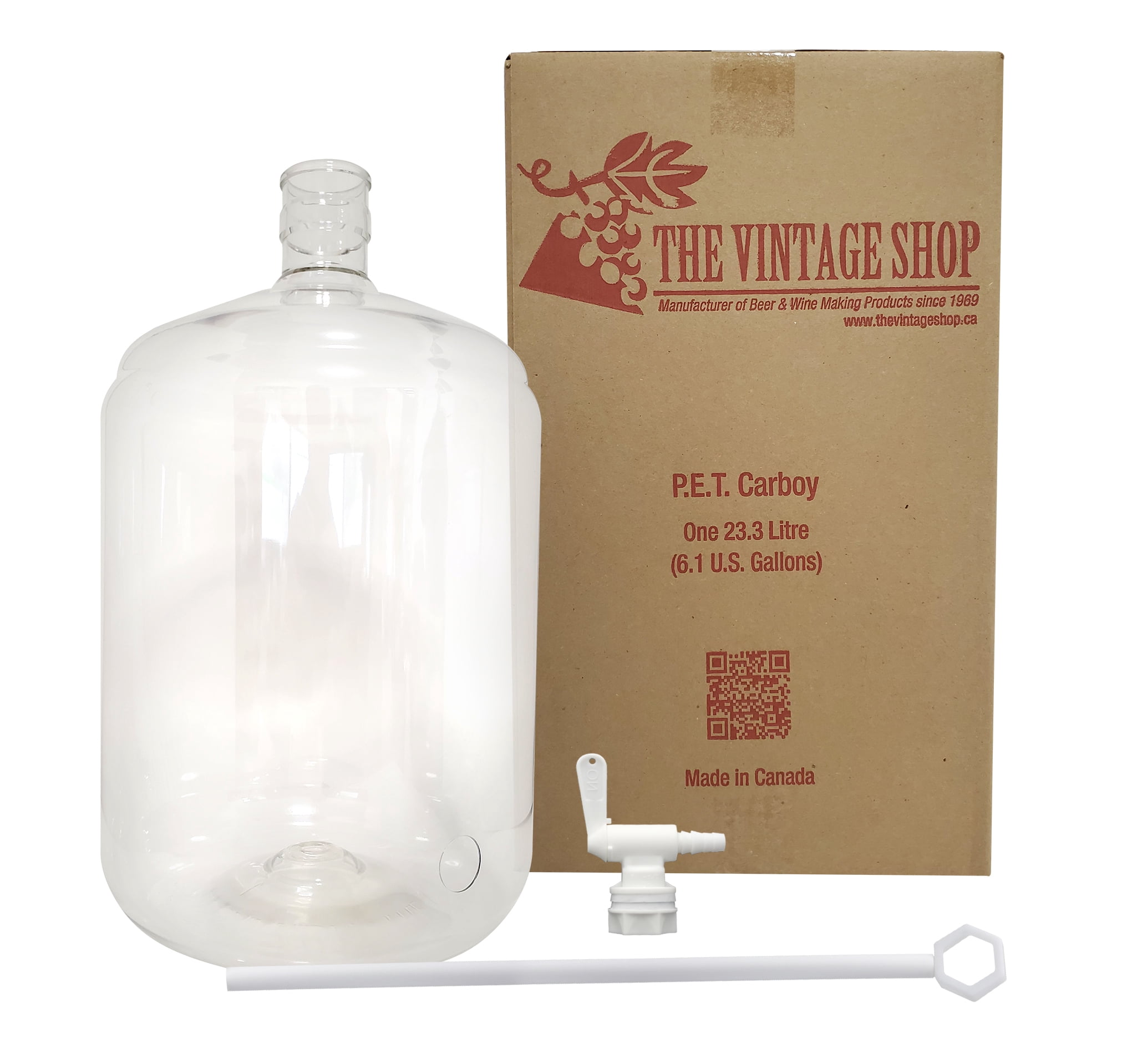 Complete Vintage Shop 6 Gallon Ported Plastic Carboy with Spigot and ...