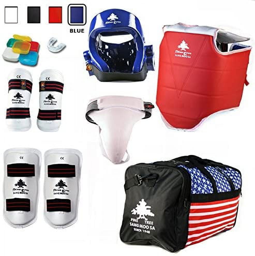 Complete Vinyl Martial Arts Sparring Gear Set with Bag, Shin, & Groin ...