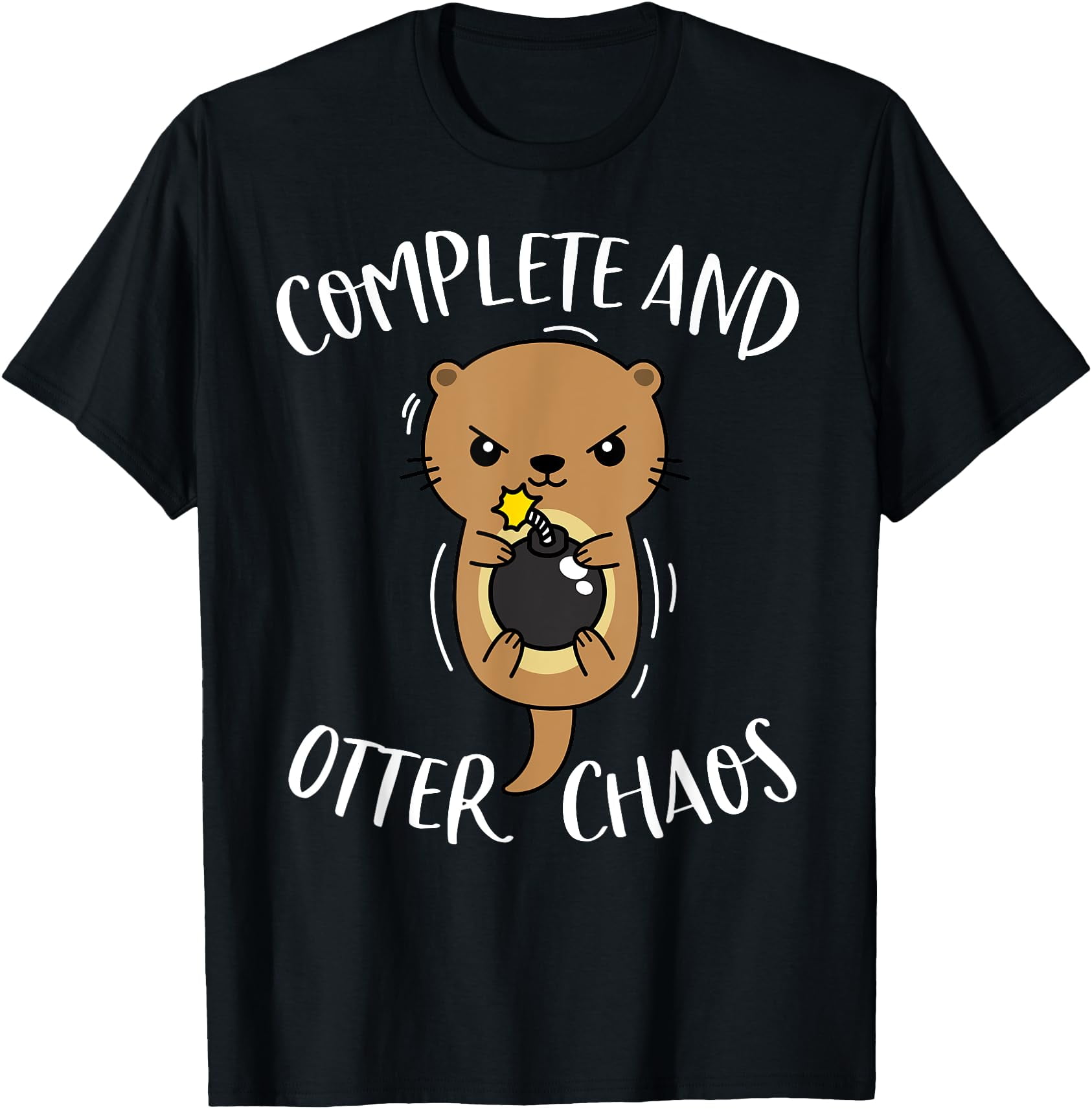 Complete and Otter Chaos Funny Cute Sea Pun Softystyle Unisex T-Shirt ...