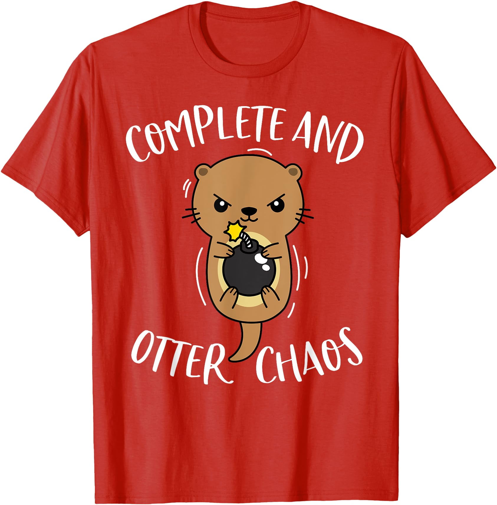 Complete and Otter Chaos Funny Cute Sea Pun Softystyle Unisex T-Shirt ...