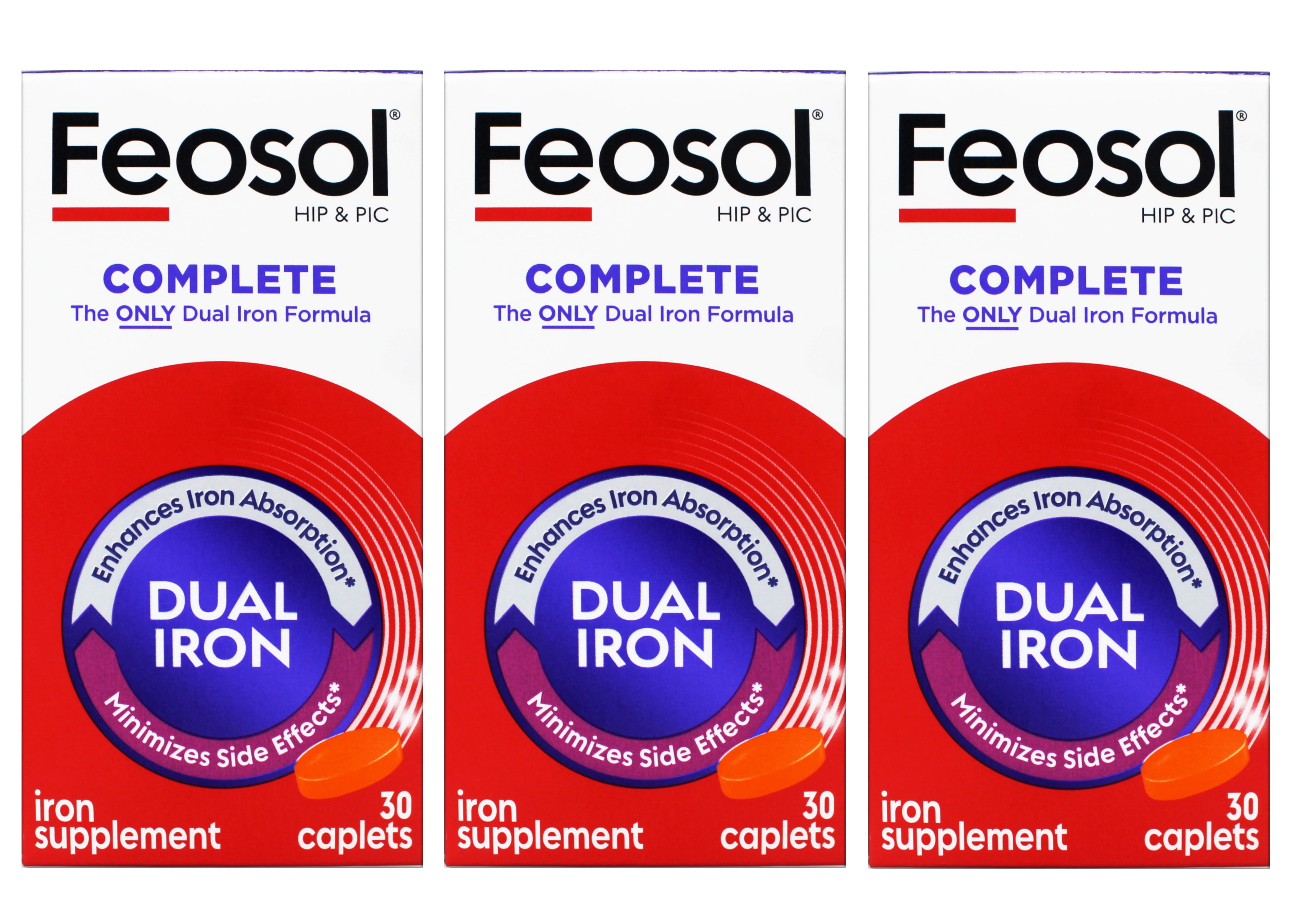 Feosol Complete Iron Supplement Caplets, for Energy and Immune System ...