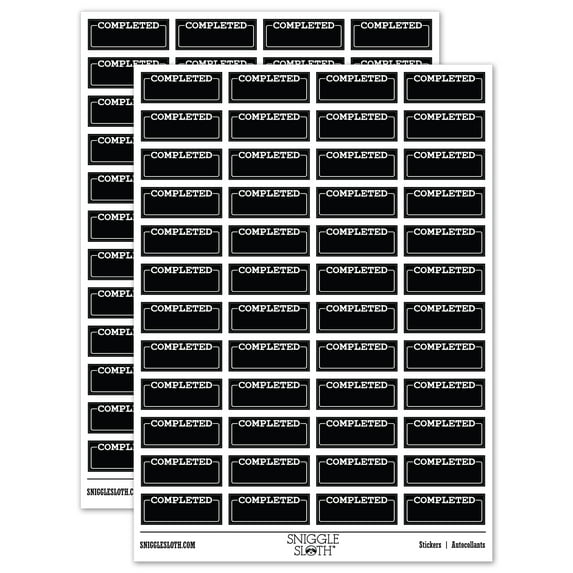 Completed Blank Box for Date Signature Sticker Set - Black - Matte ...