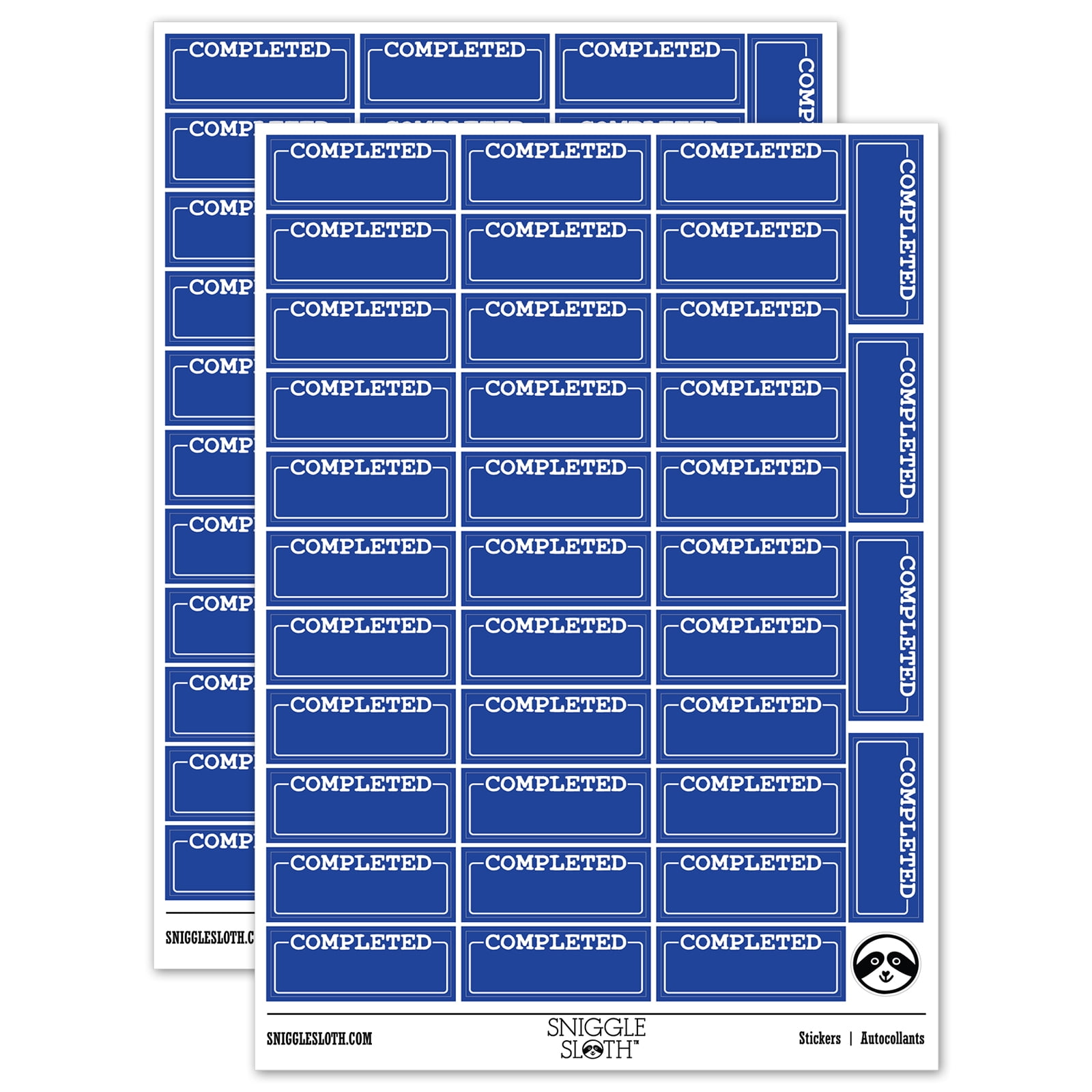 Completed Blank Box for Date Signature Sticker Set - Dark Blue - Matte ...