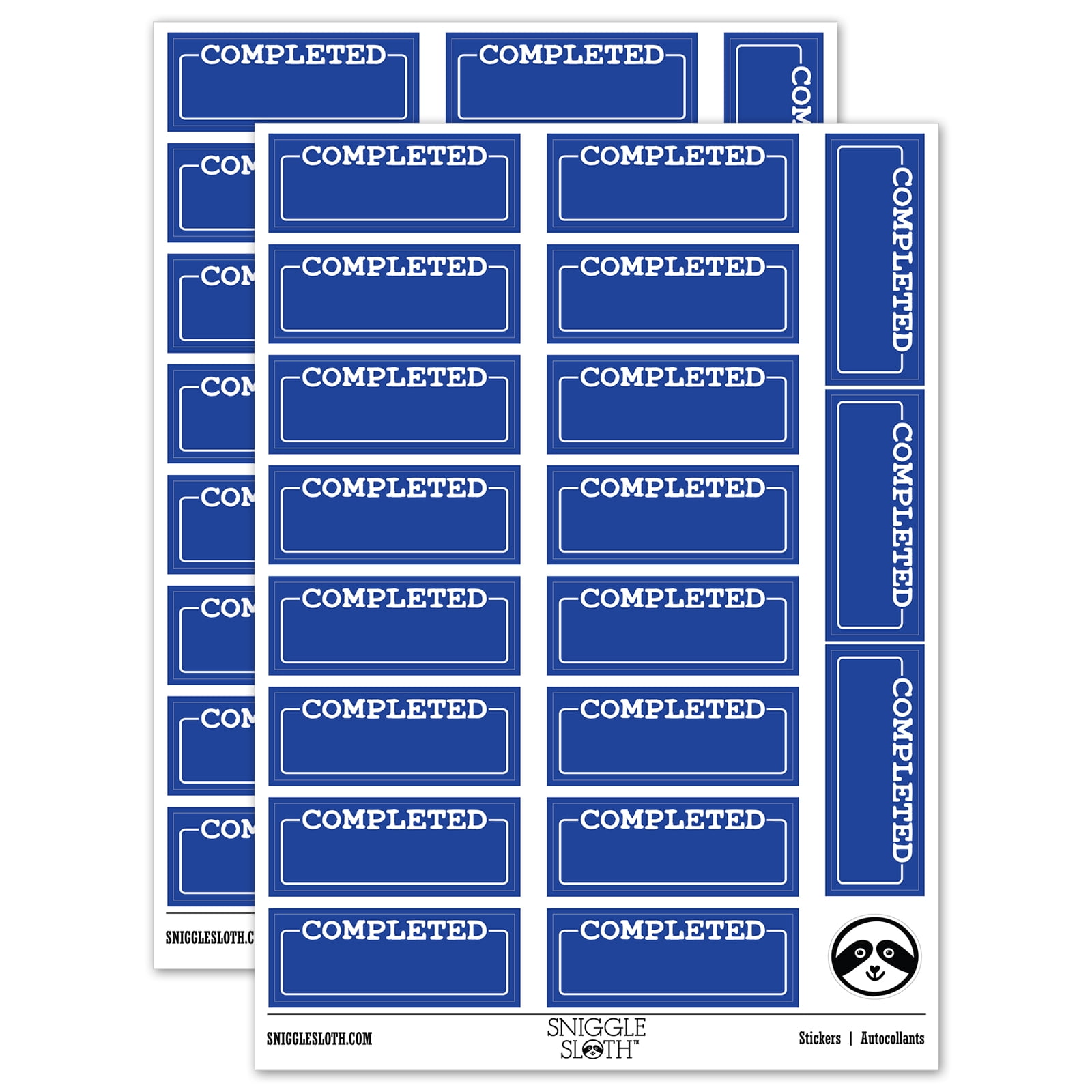 Completed Blank Box for Date Signature Sticker Set - Dark Blue - Matte ...