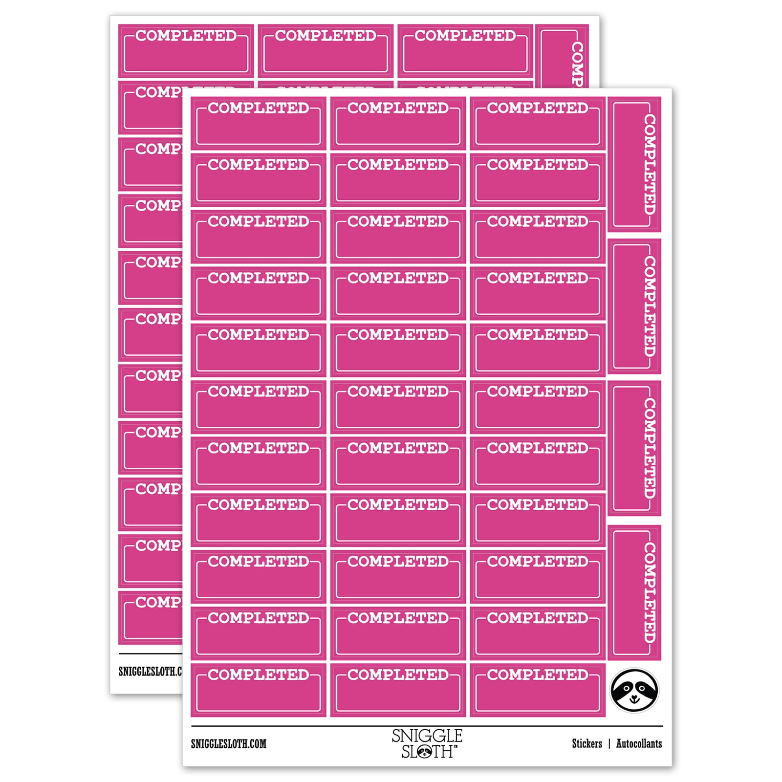 Completed Blank Box for Date Signature Sticker Set - Hot Pink - Gloss ...