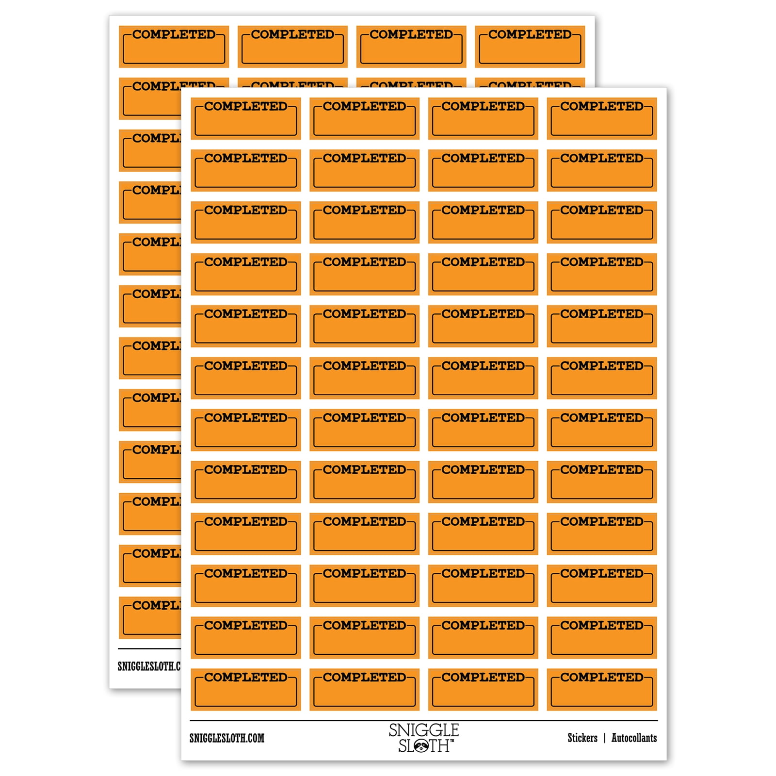Completed Blank Box for Date Signature Sticker Set - Orange - Gloss ...