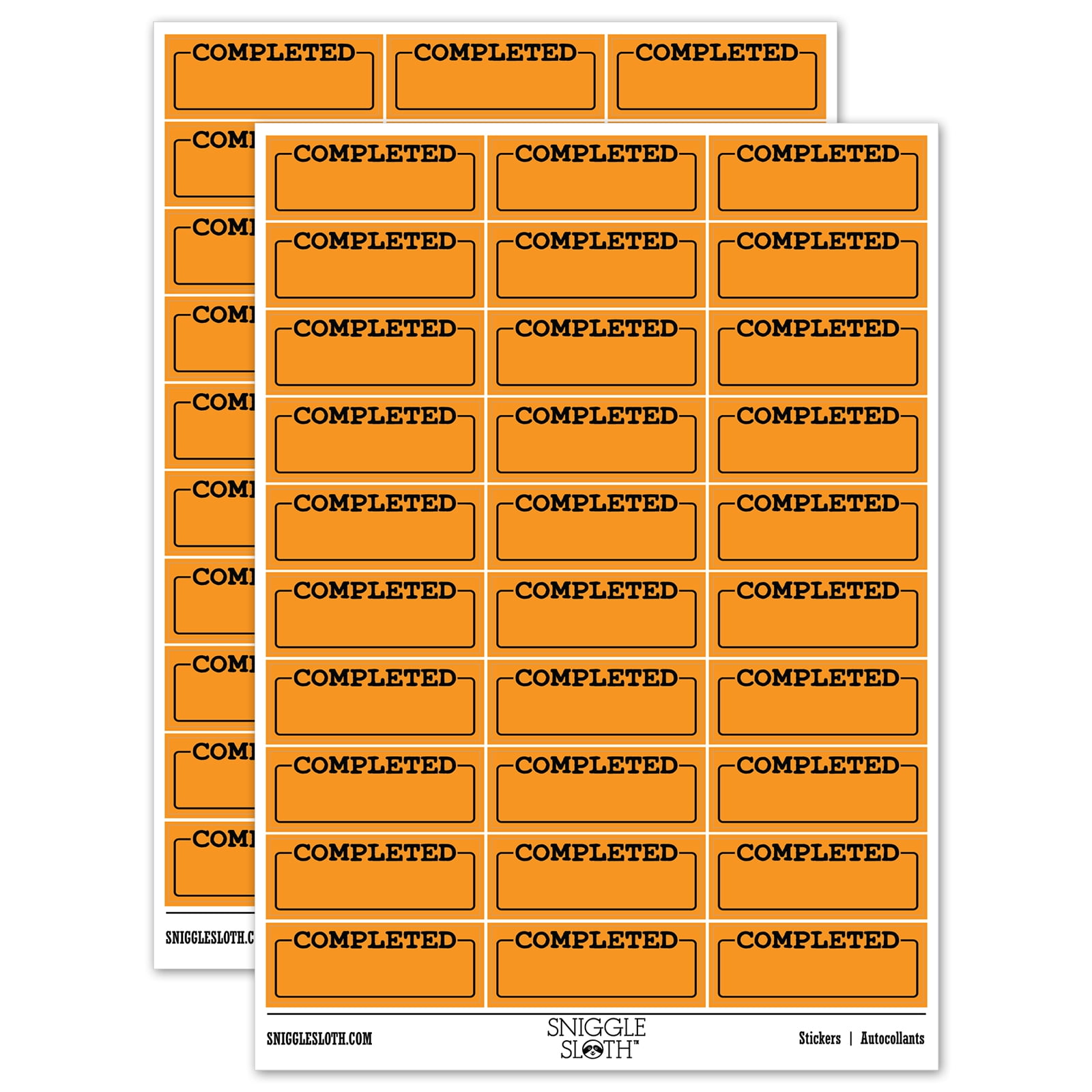 Completed Blank Box for Date Signature Sticker Set - Orange - Gloss ...