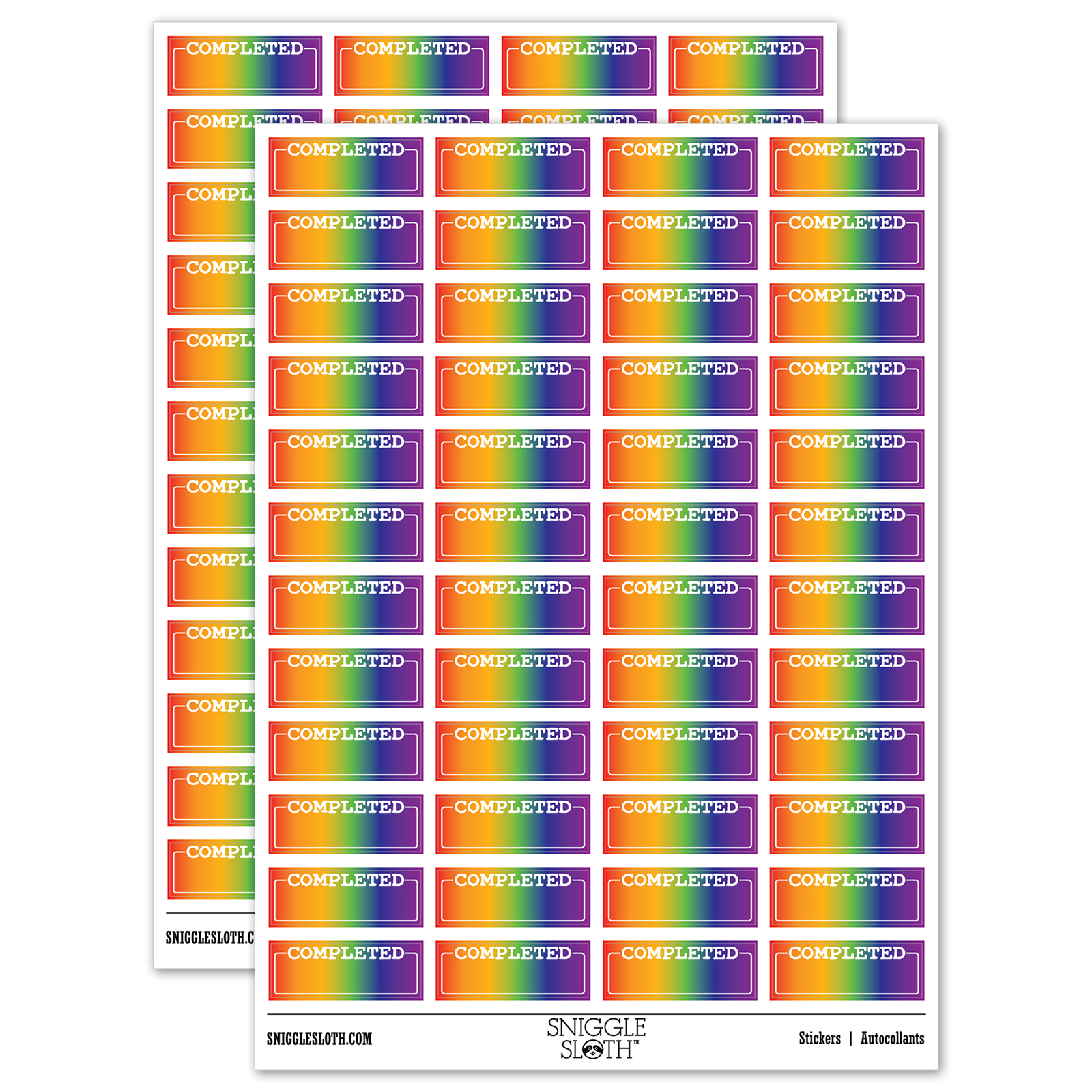 Completed Blank Box for Date Signature Sticker Set - Rainbow - Gloss ...