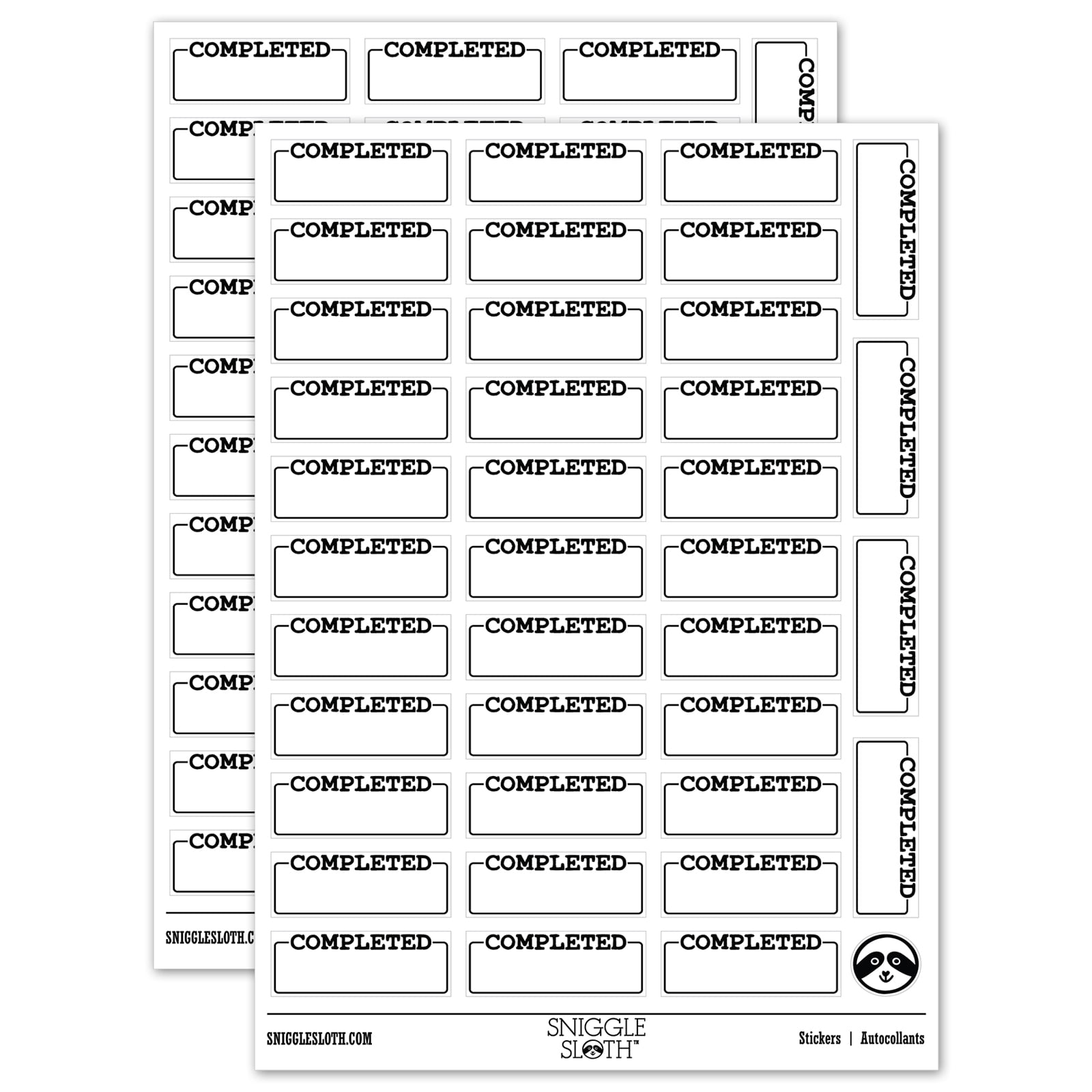 Completed Blank Box for Date Signature Sticker Set - White - Gloss ...
