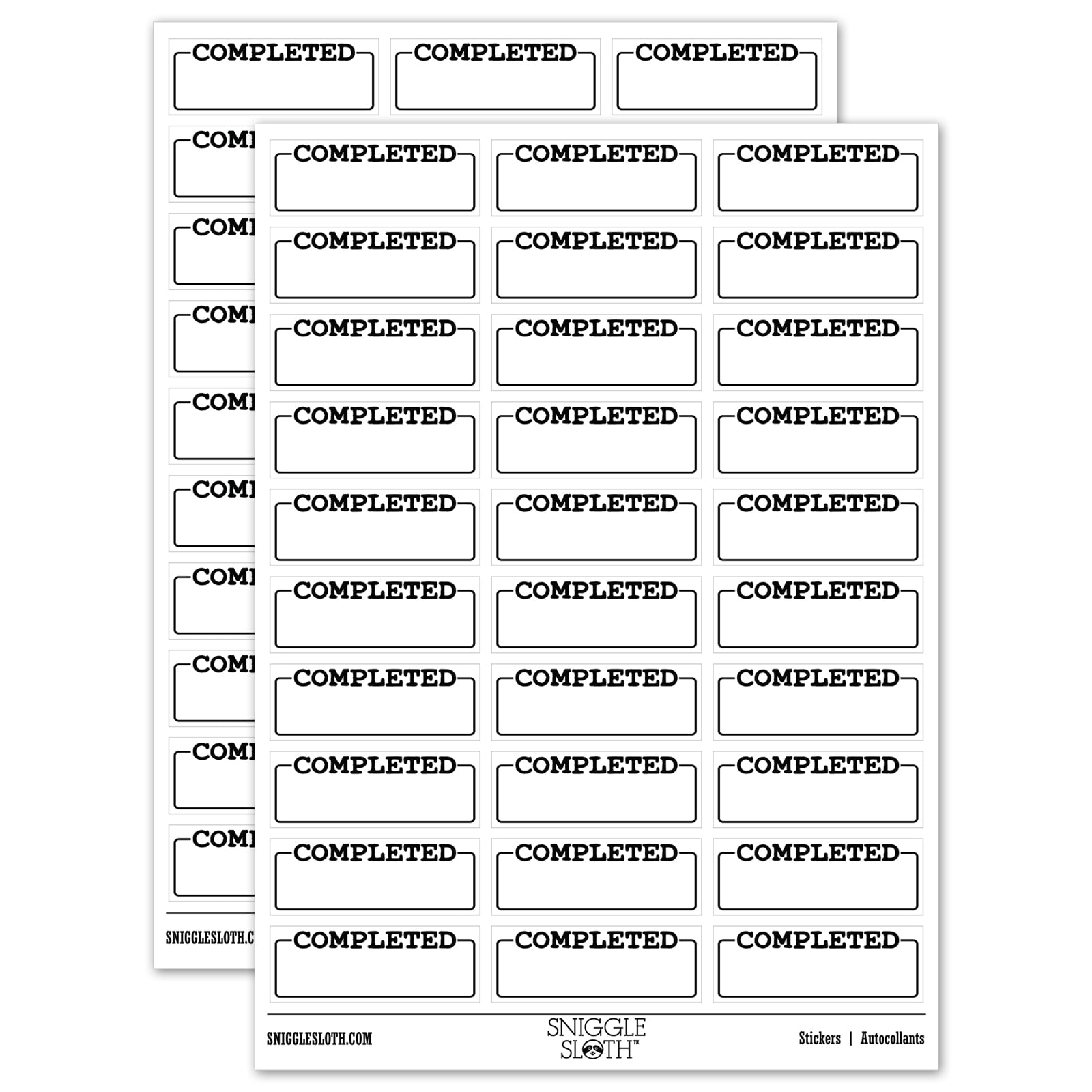 Completed Blank Box for Date Signature Sticker Set - White - Gloss ...
