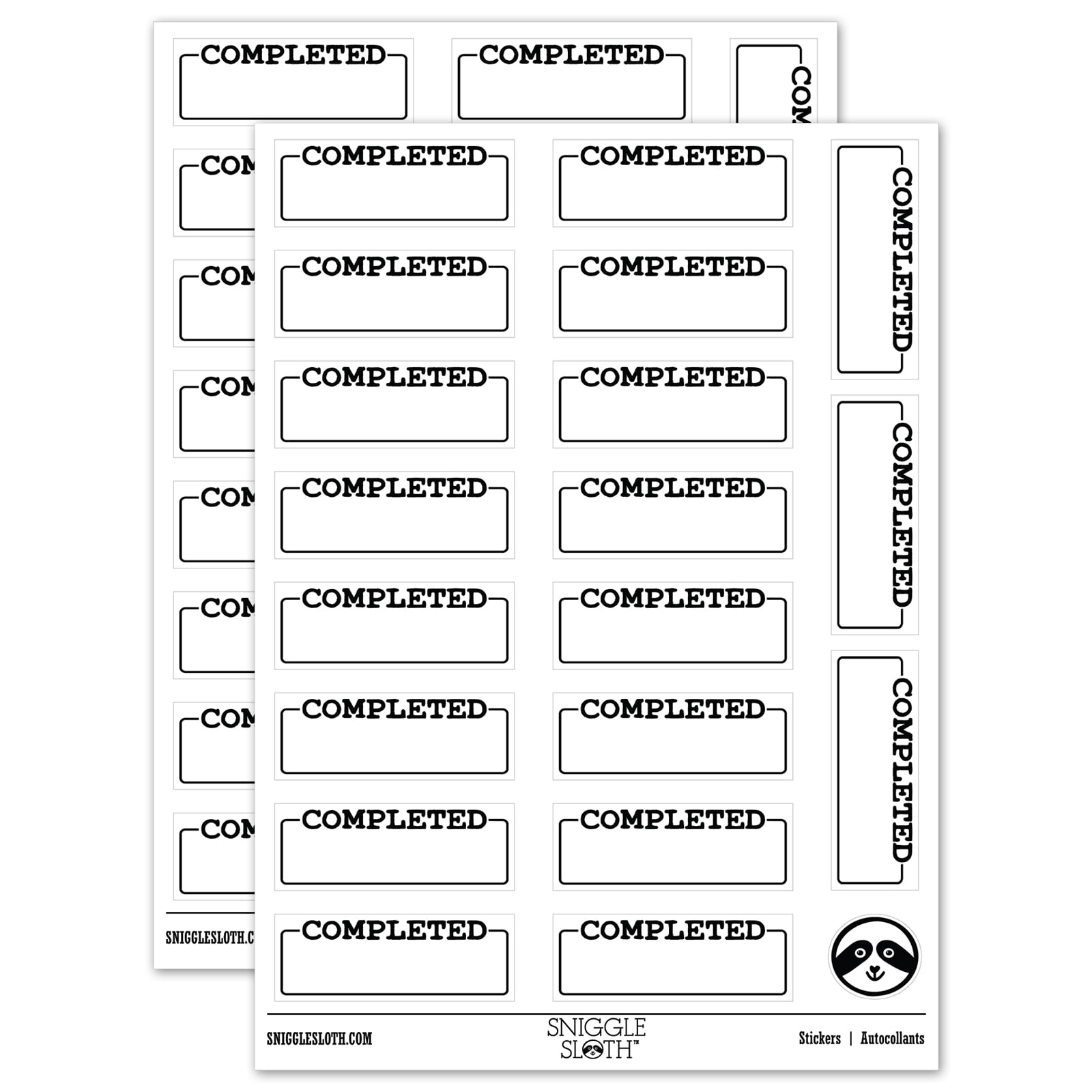 Completed Blank Box for Date Signature Sticker Set - White - Gloss ...