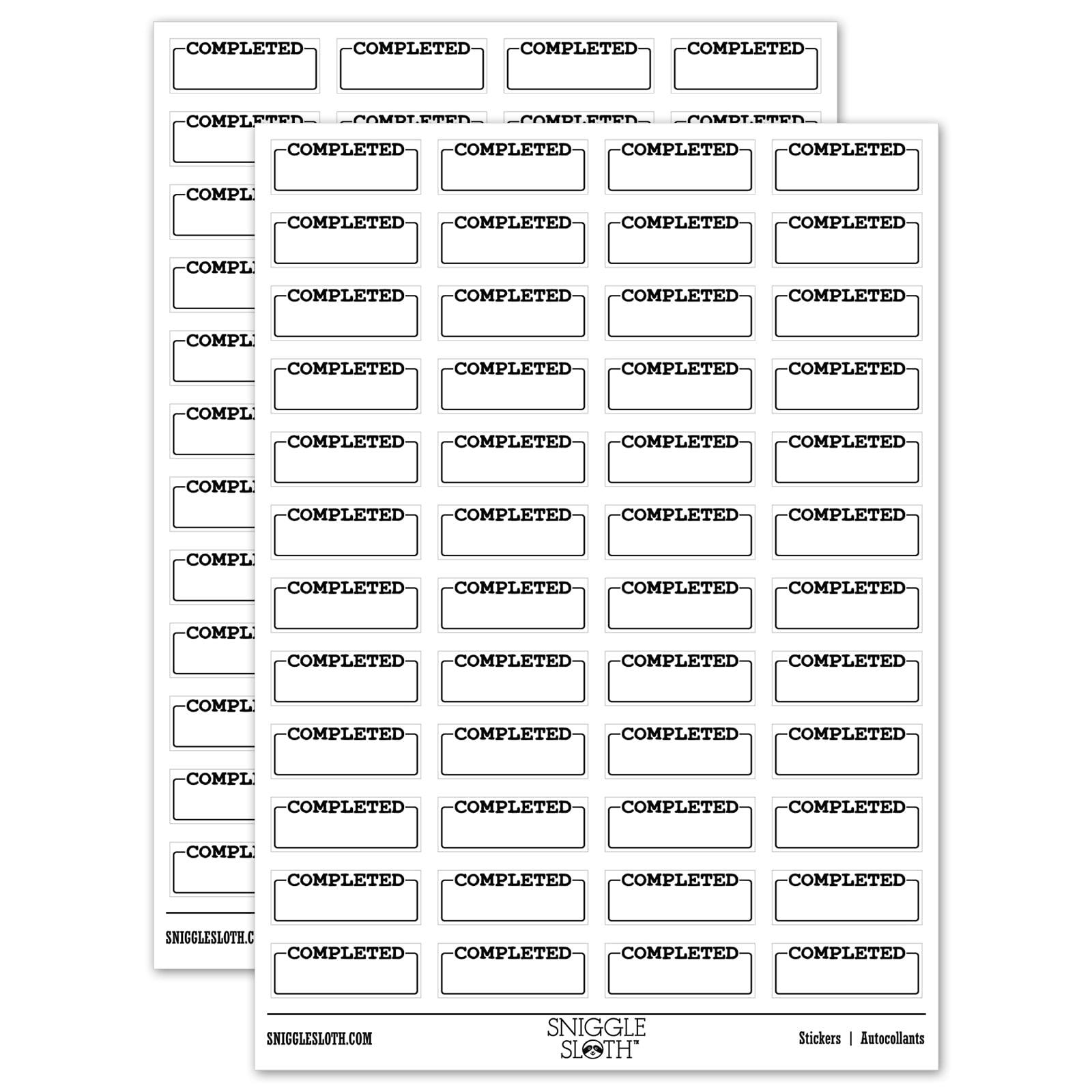 Completed Blank Box for Date Signature Sticker Set - White - Matte ...