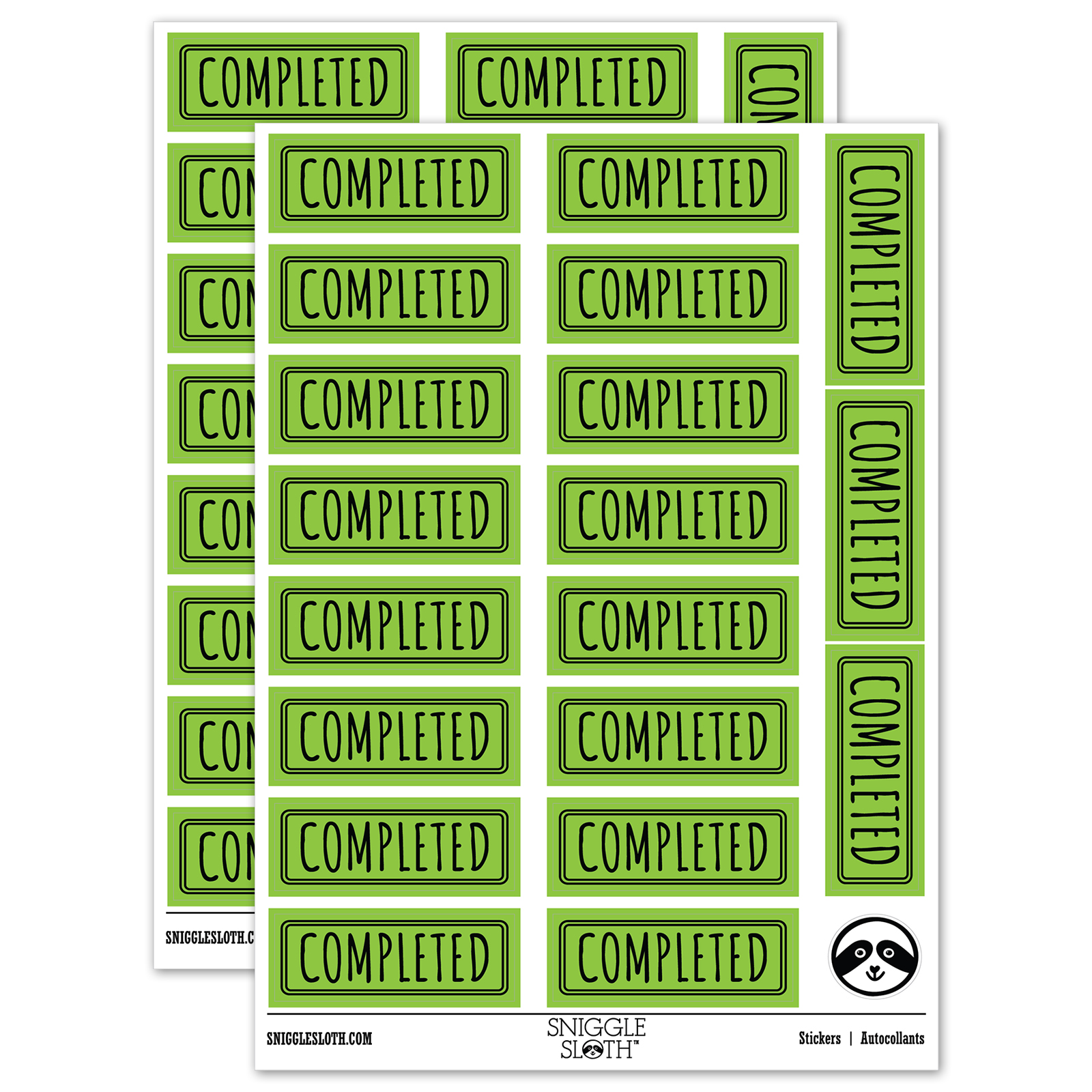 Completed Double Line Border Sticker Set - Light Green - Matte Finish ...