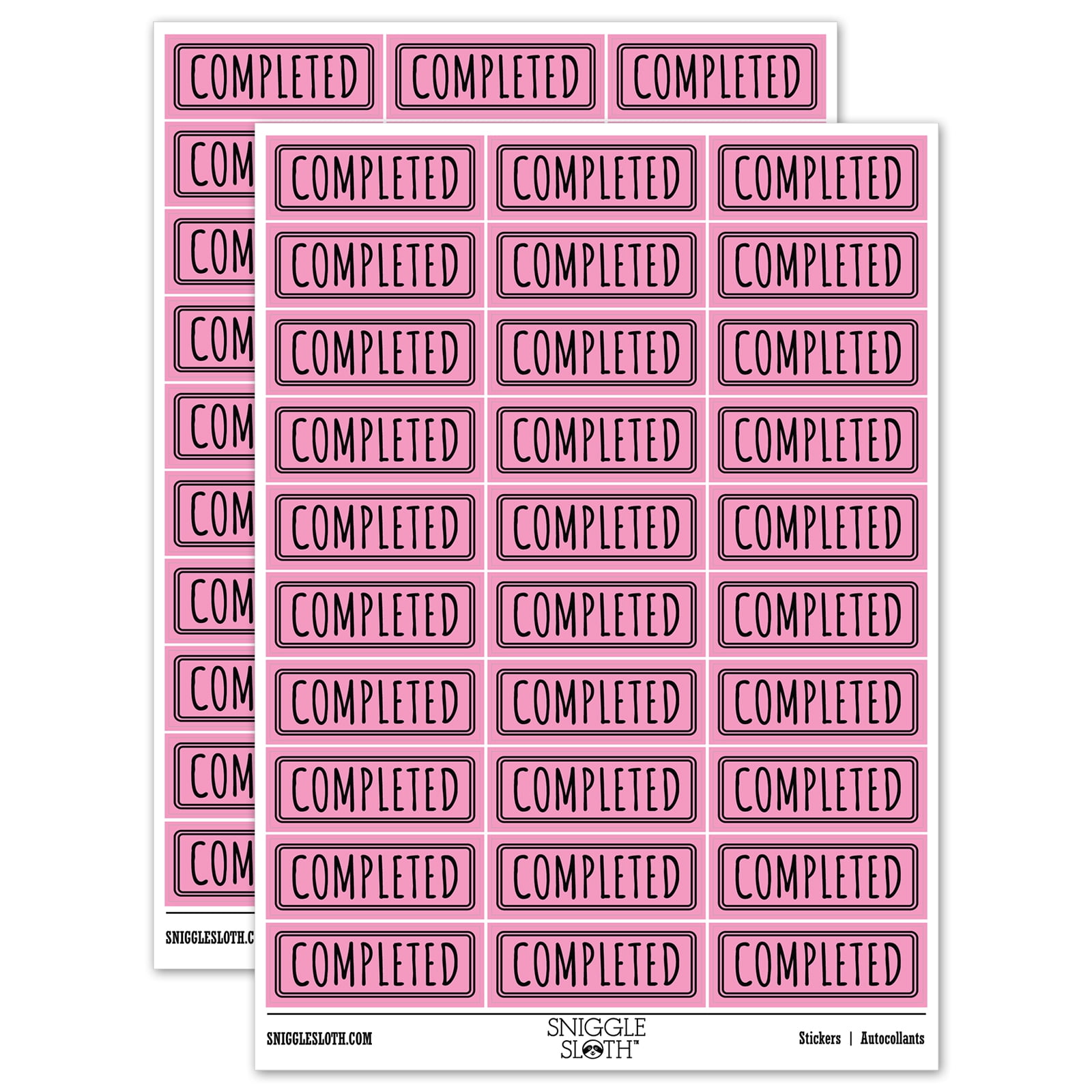 Completed Double Line Border Sticker Set - Light Pink - Gloss Finish ...