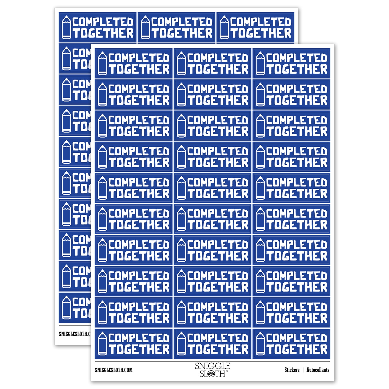 Completed Together Pencil Teacher Student School Sticker Set - Dark ...