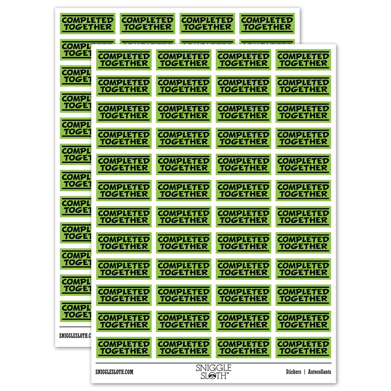Completed Together School Teacher Sticker Set - Light Green - Gloss ...