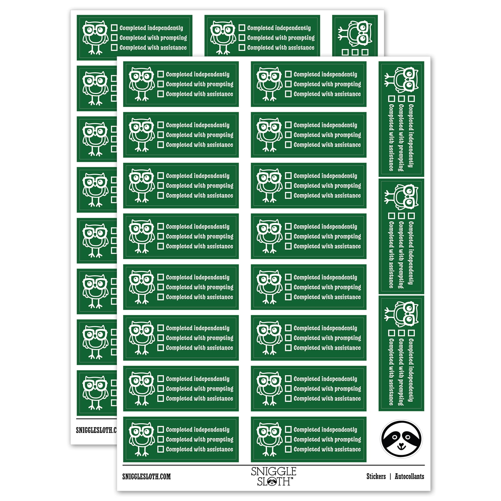 Completed With Checklist Owl Teacher Student School Sticker Set - Dark ...