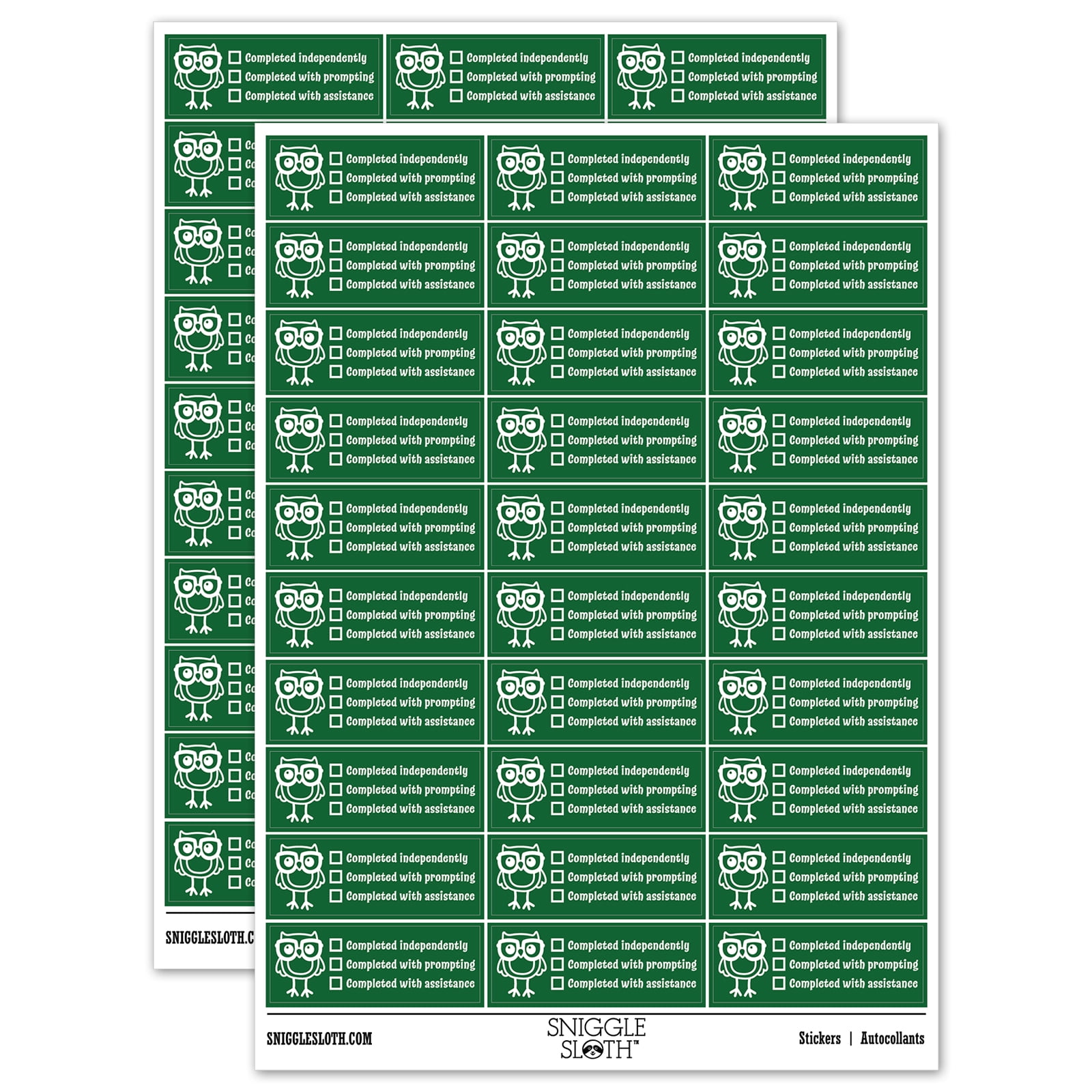 Completed With Checklist Owl Teacher Student School Sticker Set - Dark ...