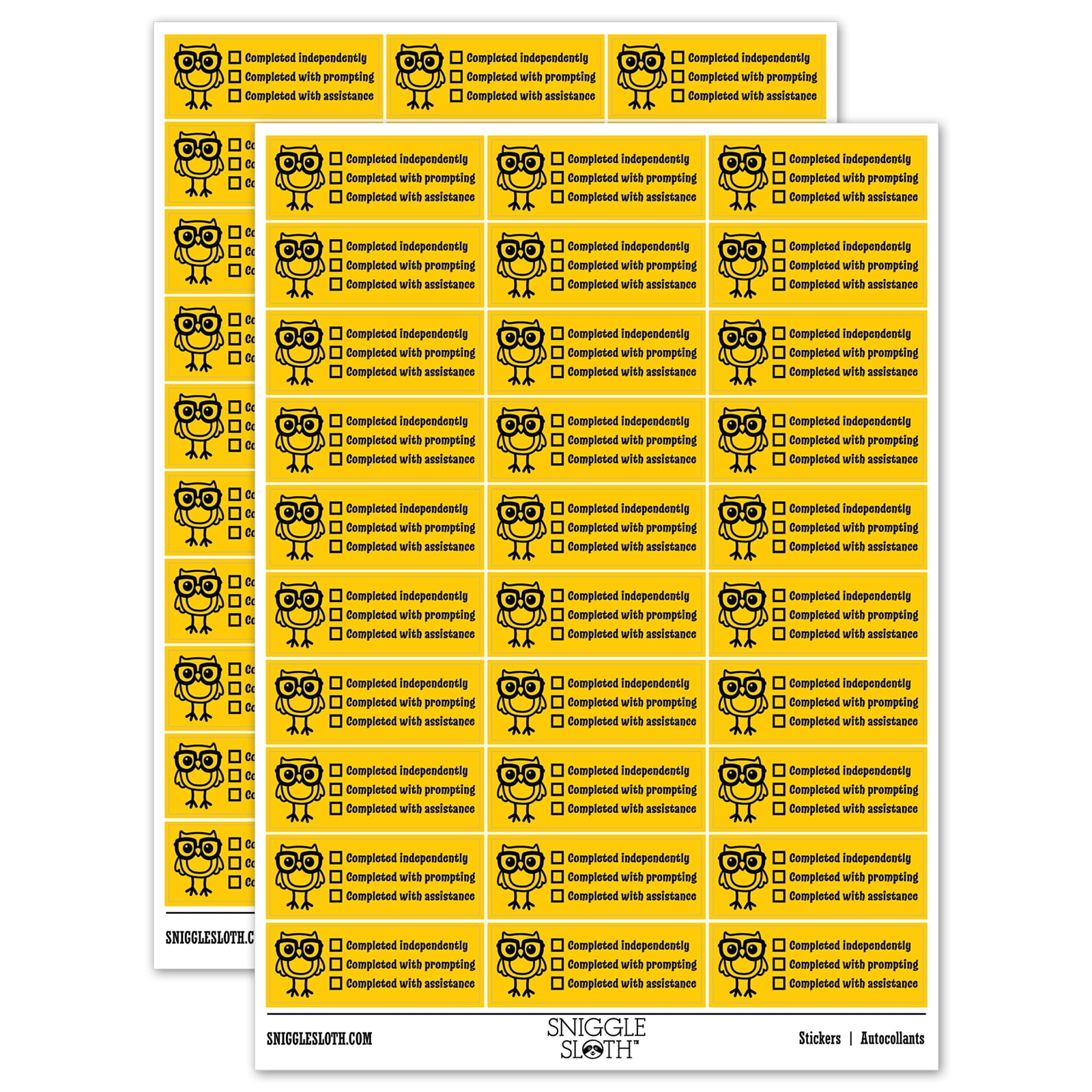 Completed With Checklist Owl Teacher Student School Sticker Set ...