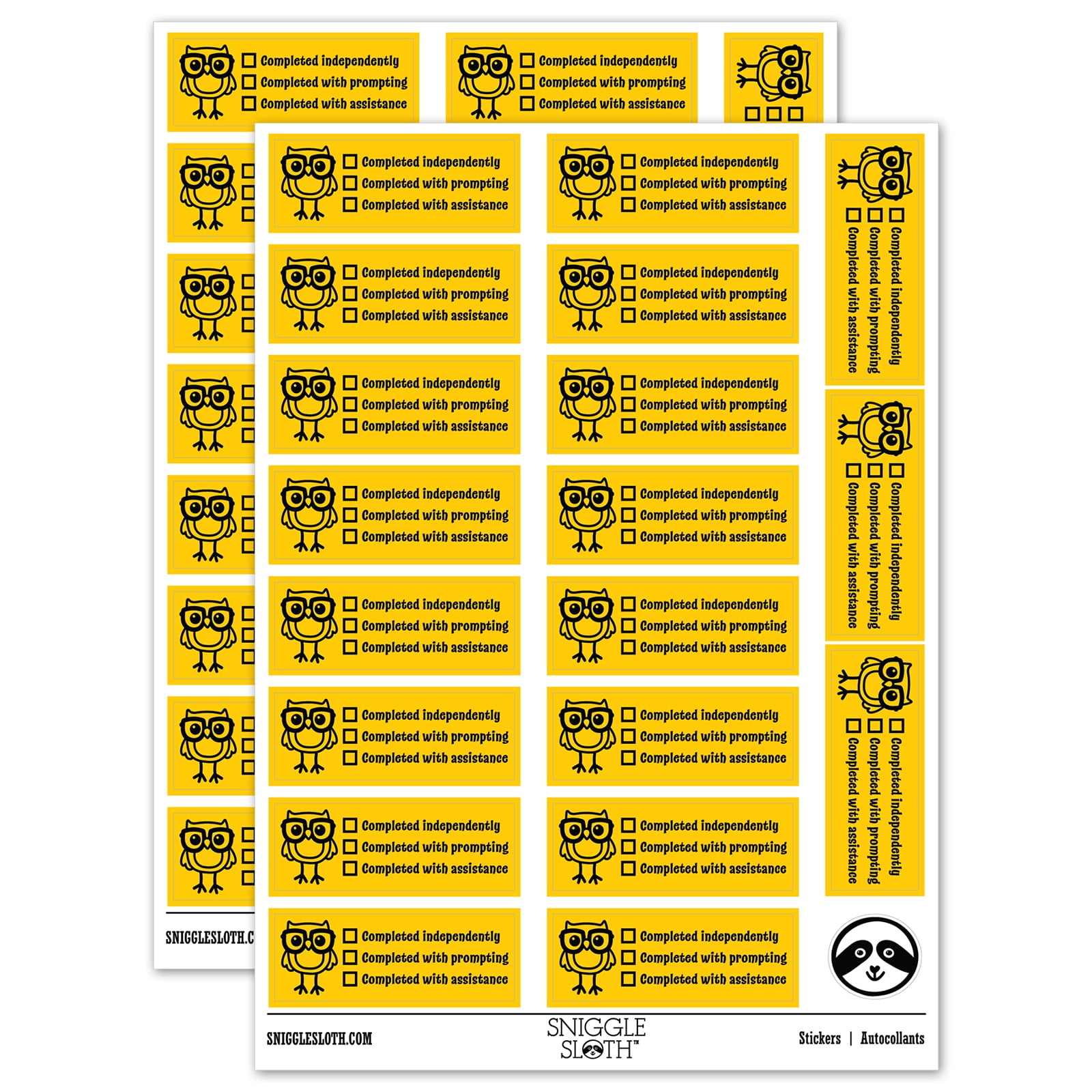 Completed With Checklist Owl Teacher Student School Sticker Set ...