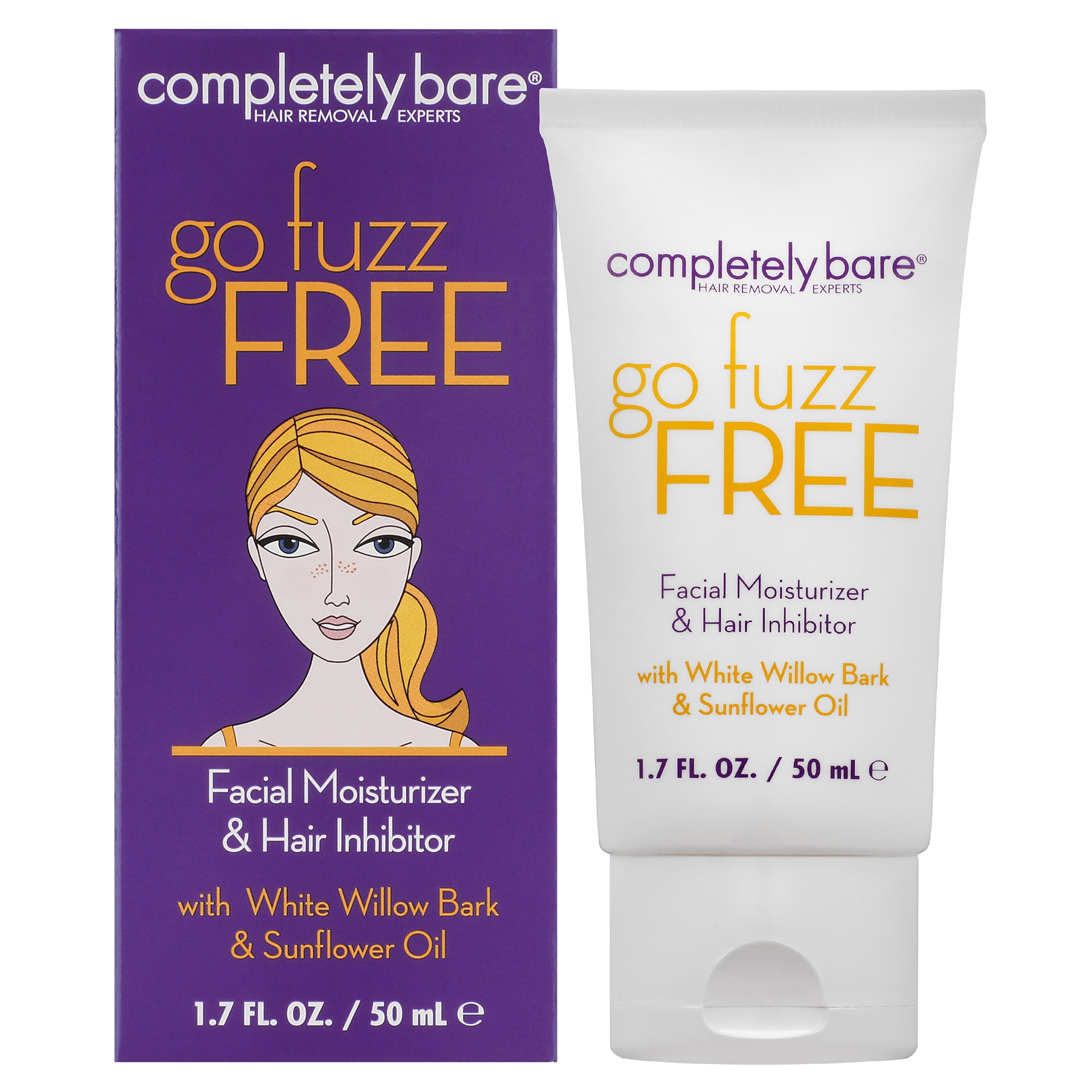 Completely Bare Go Fuzz Free Facial Moisturizer & Hair Inhibitor, 1.7 FL OZ - Walmart.com
