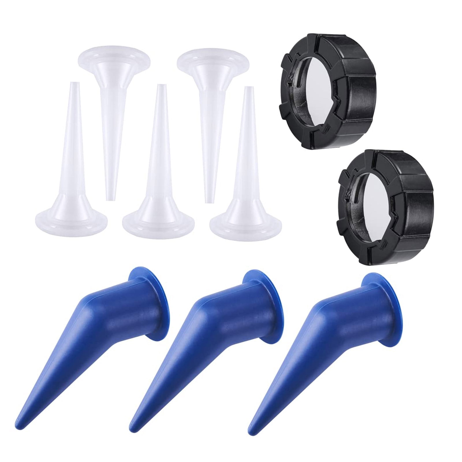 Completes 10PCS Sausage Caulks Nozzle Set with Caps & Plastic Tips Window Joint Filling for ...