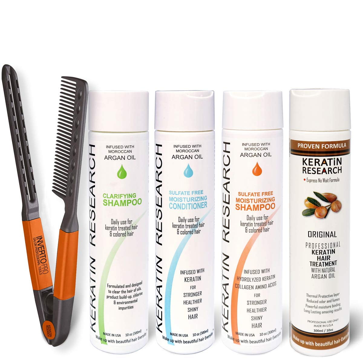 Complex Brazilian Keratin Hair Treatment Kit with Argan Oil Blowout ...