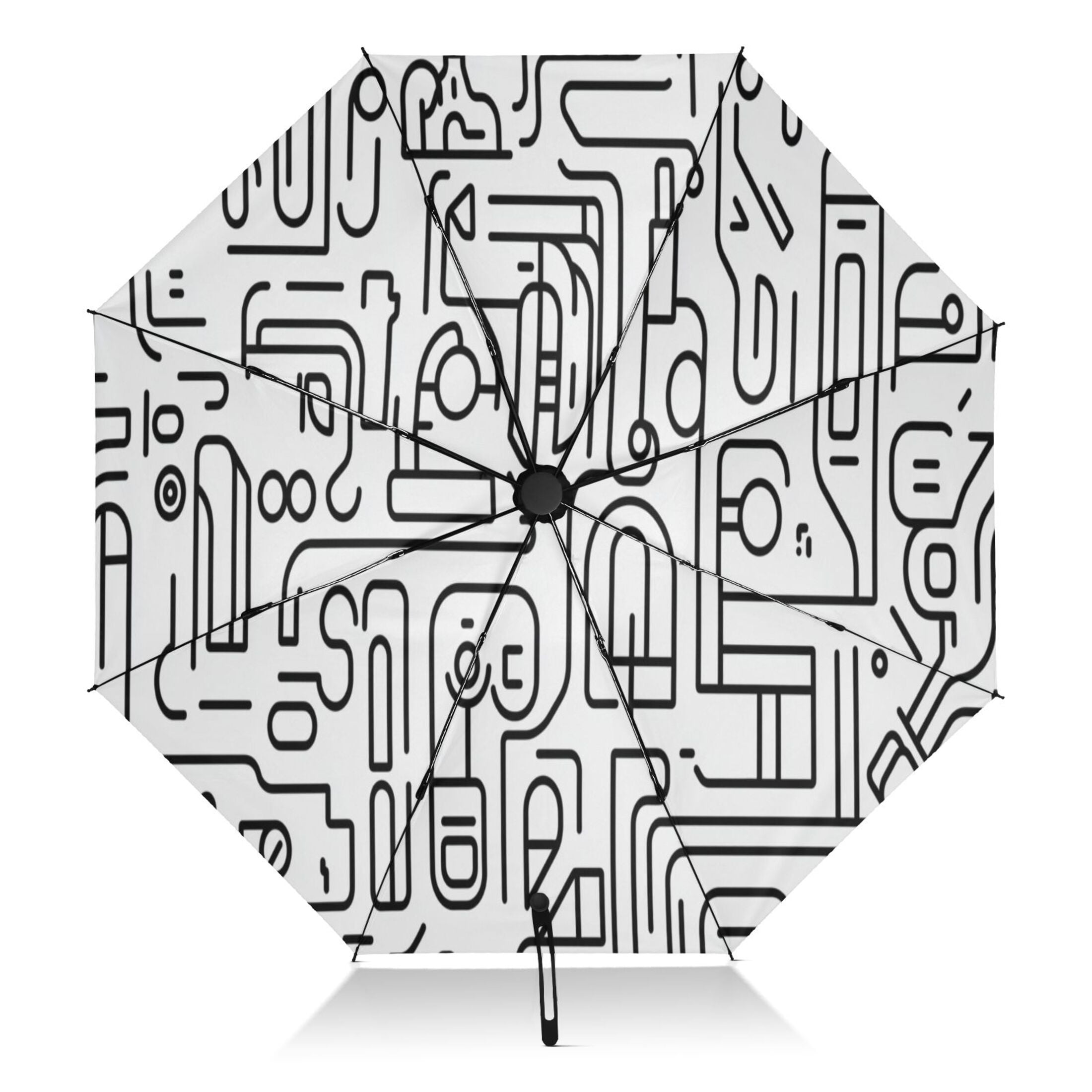 Complex Line Patterns Extra Large Automatic Umbrella, UV Protection ...