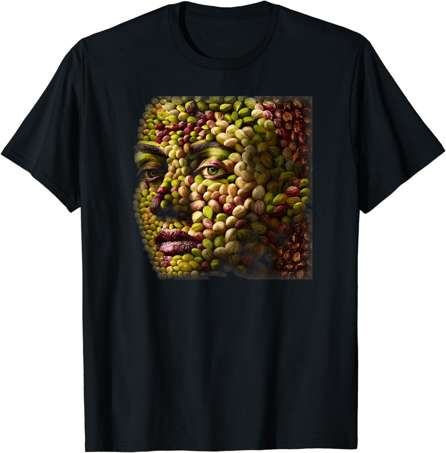 Complex Pistachios Structure Forming A Human Face Hyper T-Shirt ...